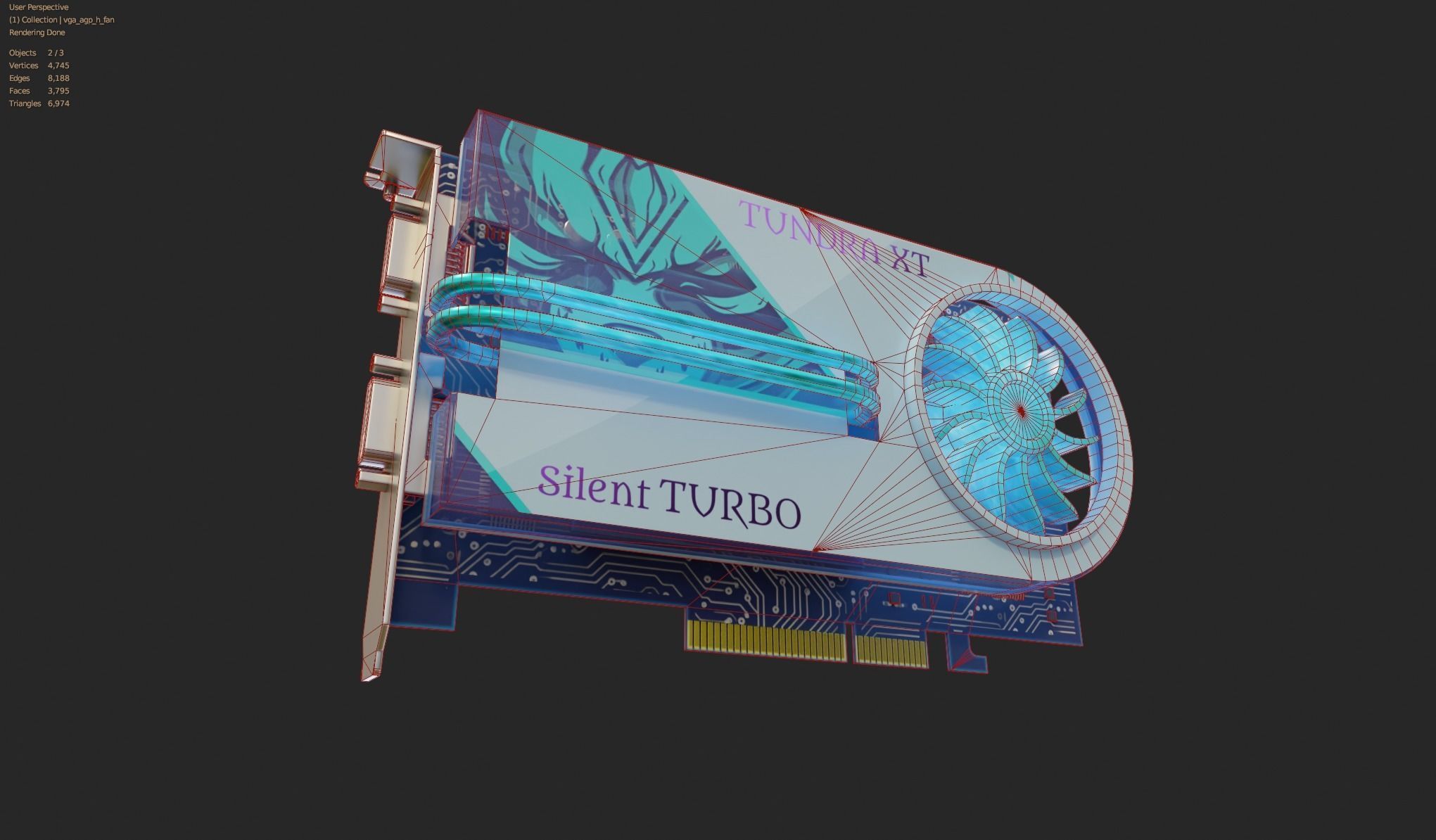 3D model Gpu vga pcie frost ice theme video card graphics card VR / AR ...