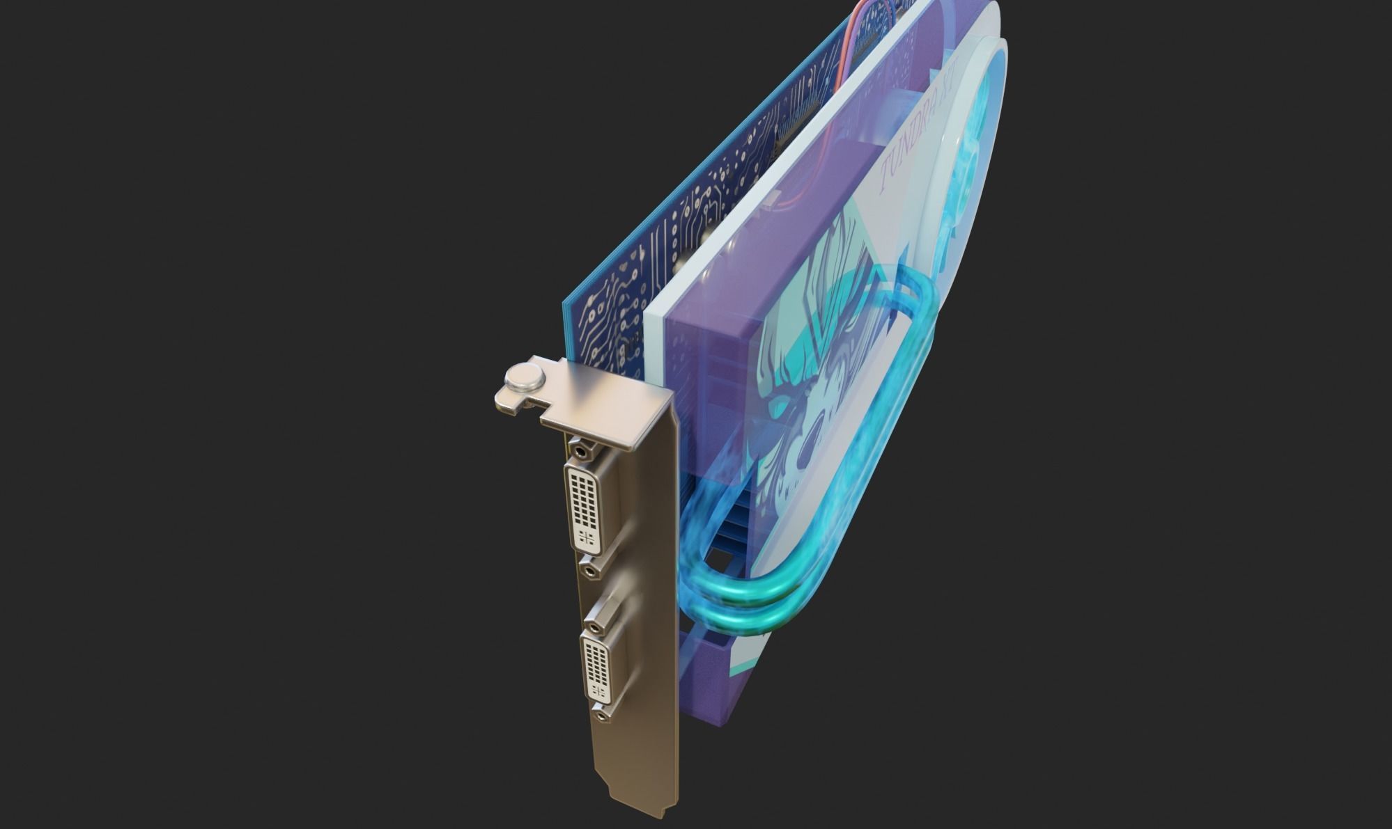 3D model Gpu vga pcie frost ice theme video card graphics card VR / AR ...