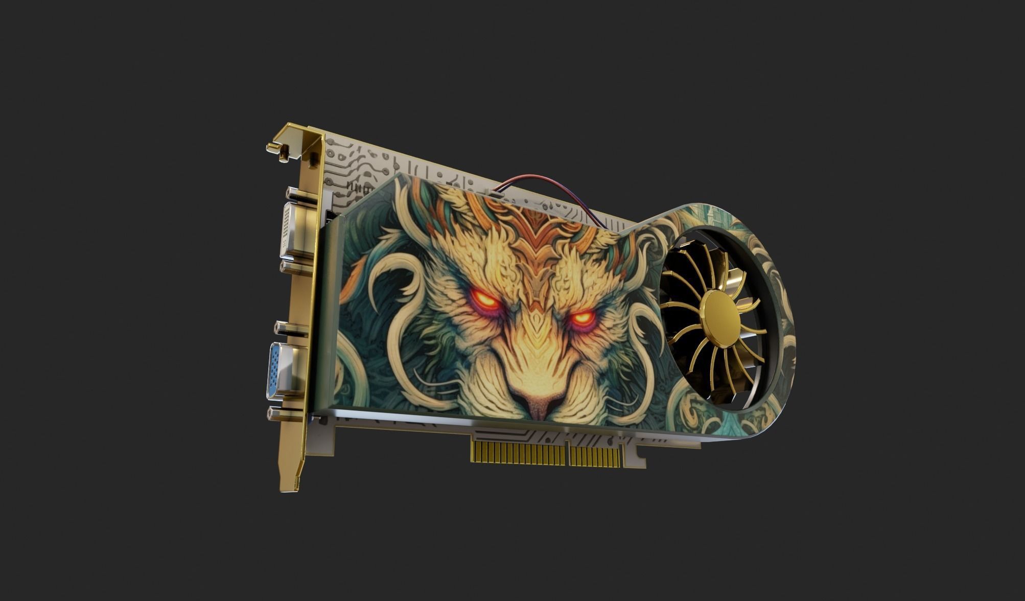 3D model beast vga gpu video card theme graphics card computer part VR ...