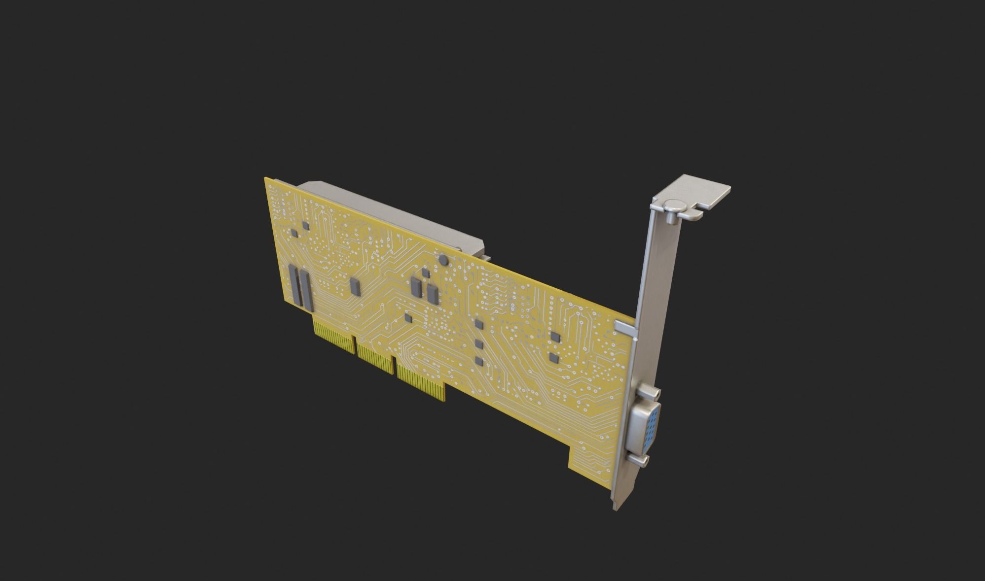 3D model retro gpu without fan video card computer part VR / AR / low ...