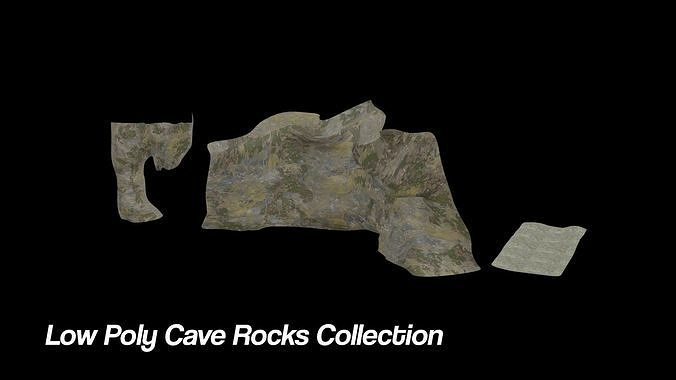3D model Low Poly Game Ready Cave Rocks Collection VR / AR / low-poly ...
