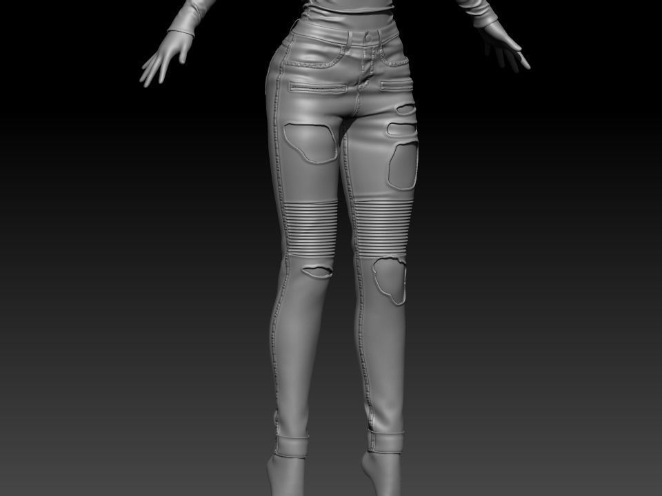 Simple Top and Pants with holes free VR / AR / low-poly 3D model | CGTrader