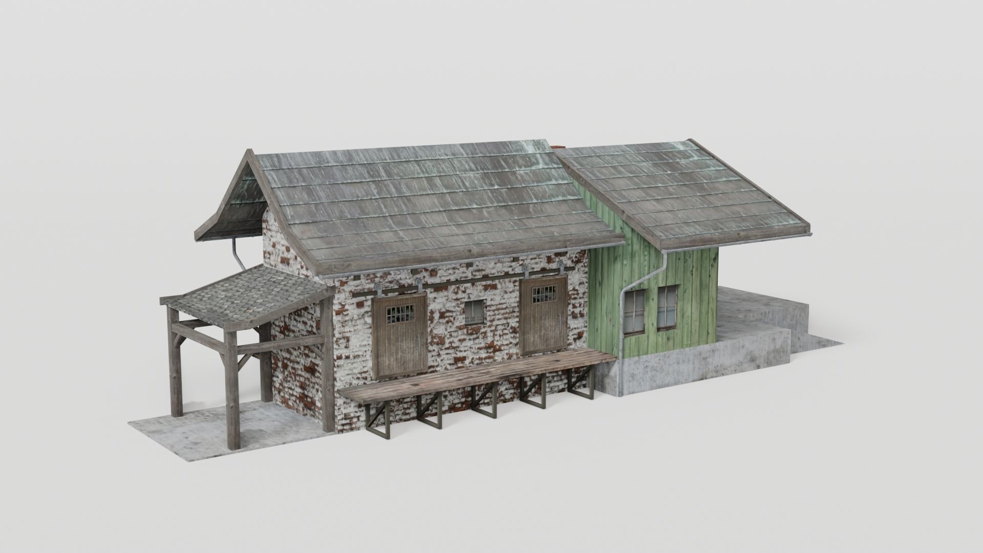 3D model Railway cargo station VR / AR / low-poly | CGTrader