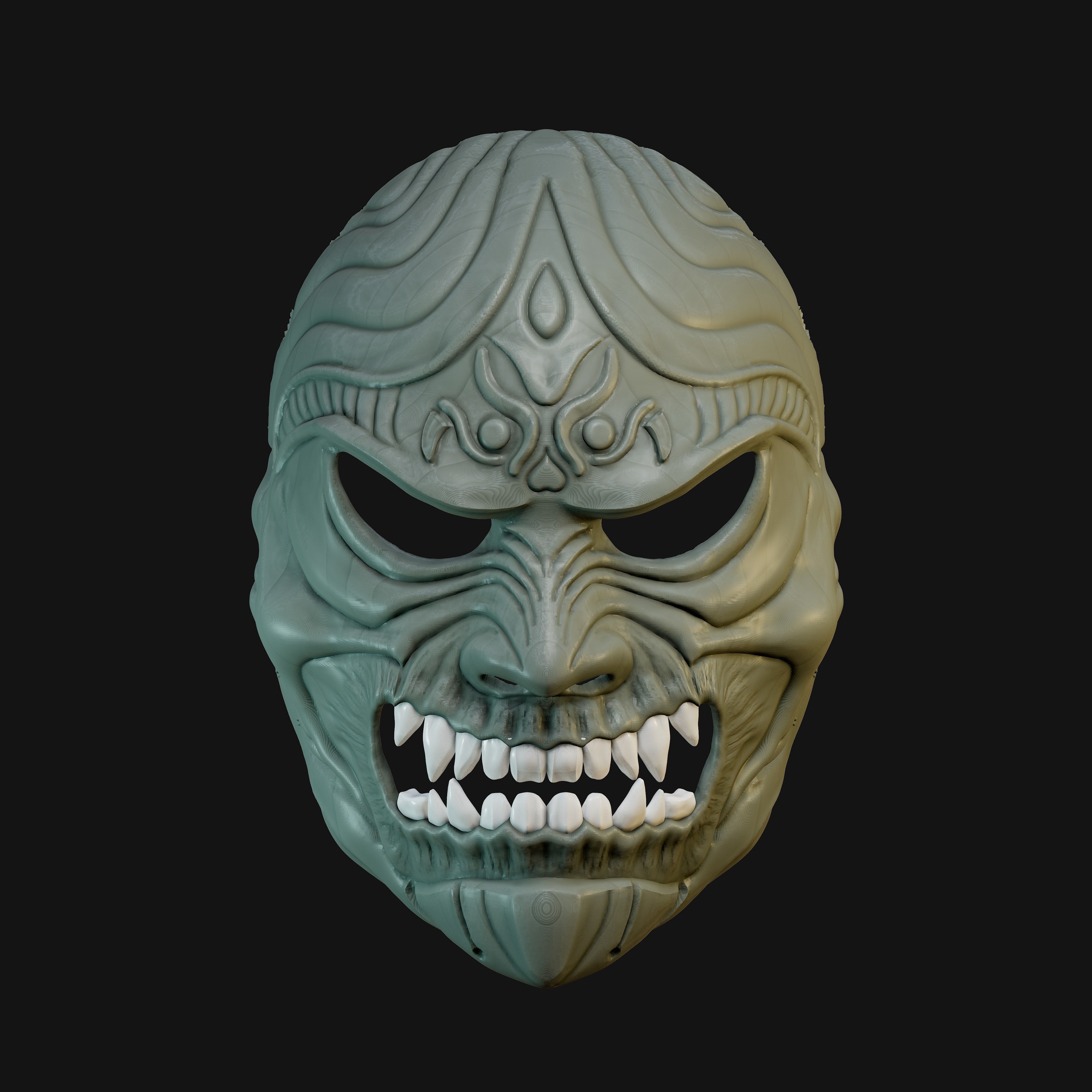 Oni Mask 14 Demon Full Face 3D model 3D printable | CGTrader