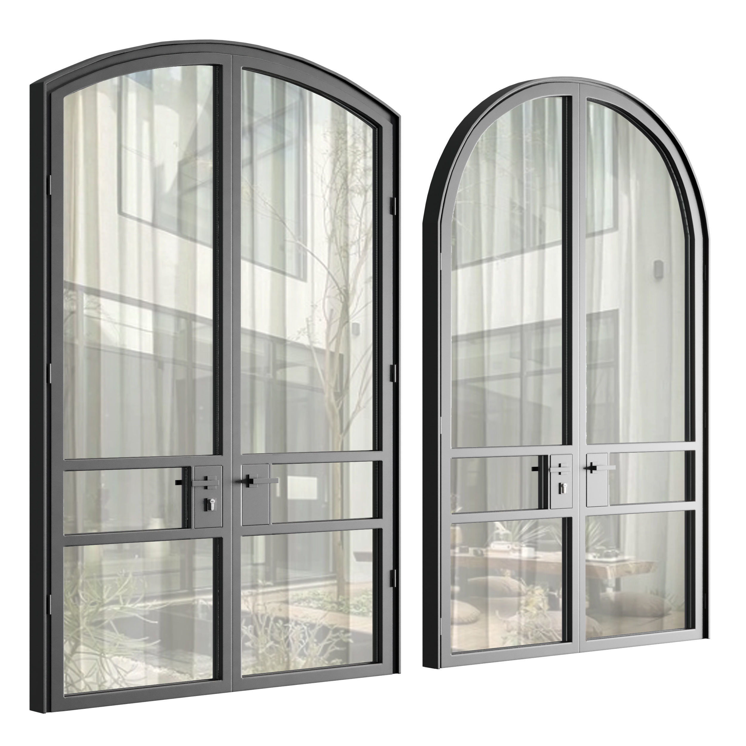 3D model Arched window and entrance door produced by European Window VR ...