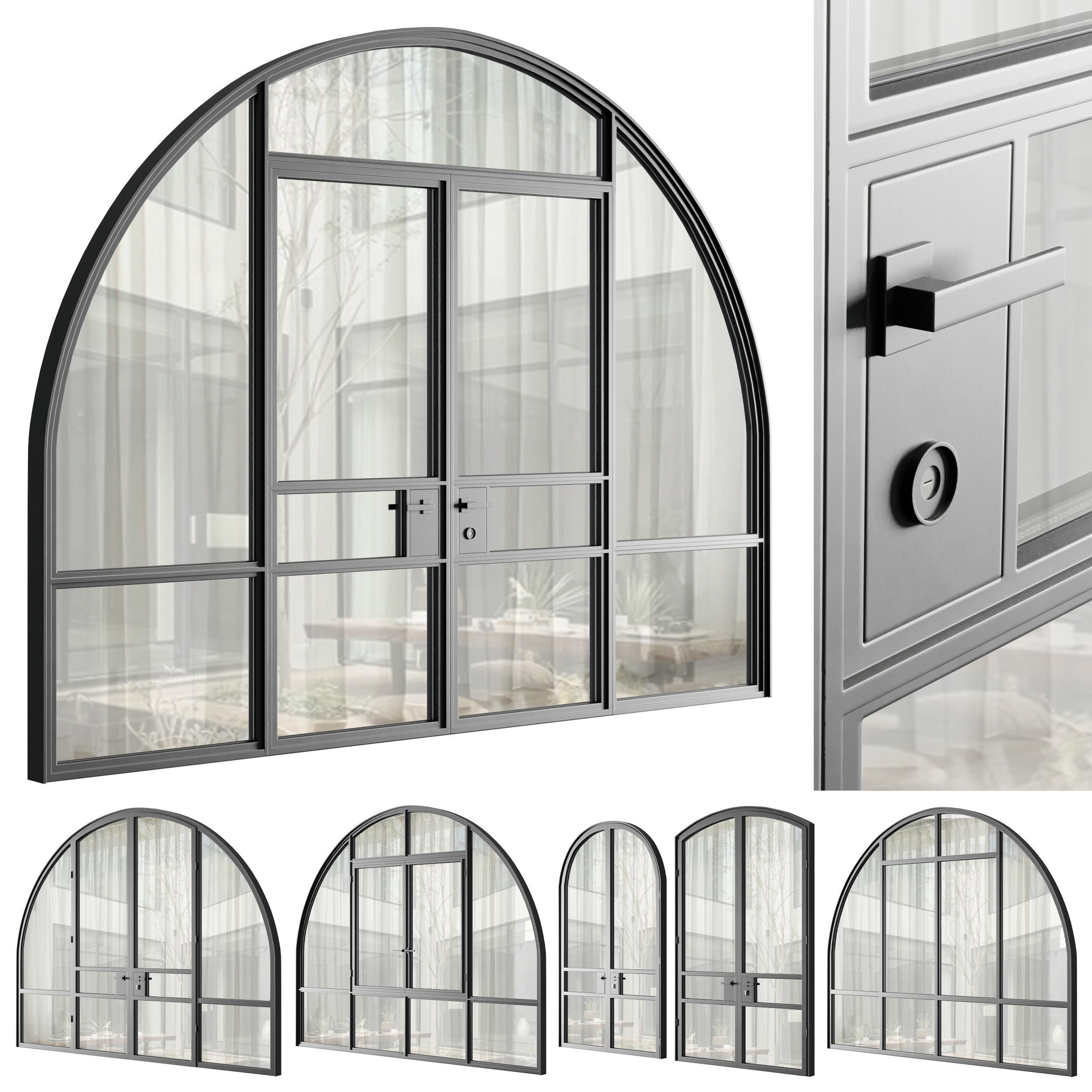 3D model Arched window and entrance door produced by European Window VR ...