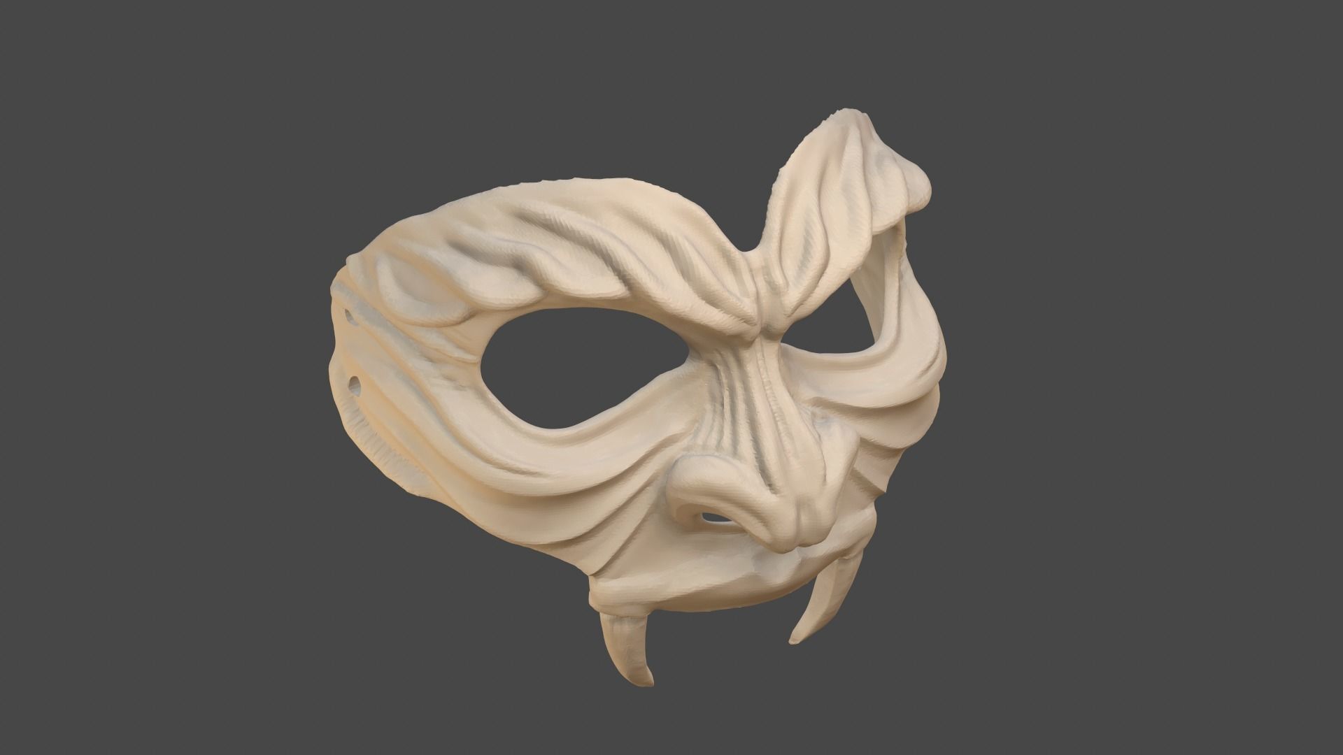 Oni Mask 13 Demon Half Face 3D model 3D printable | CGTrader