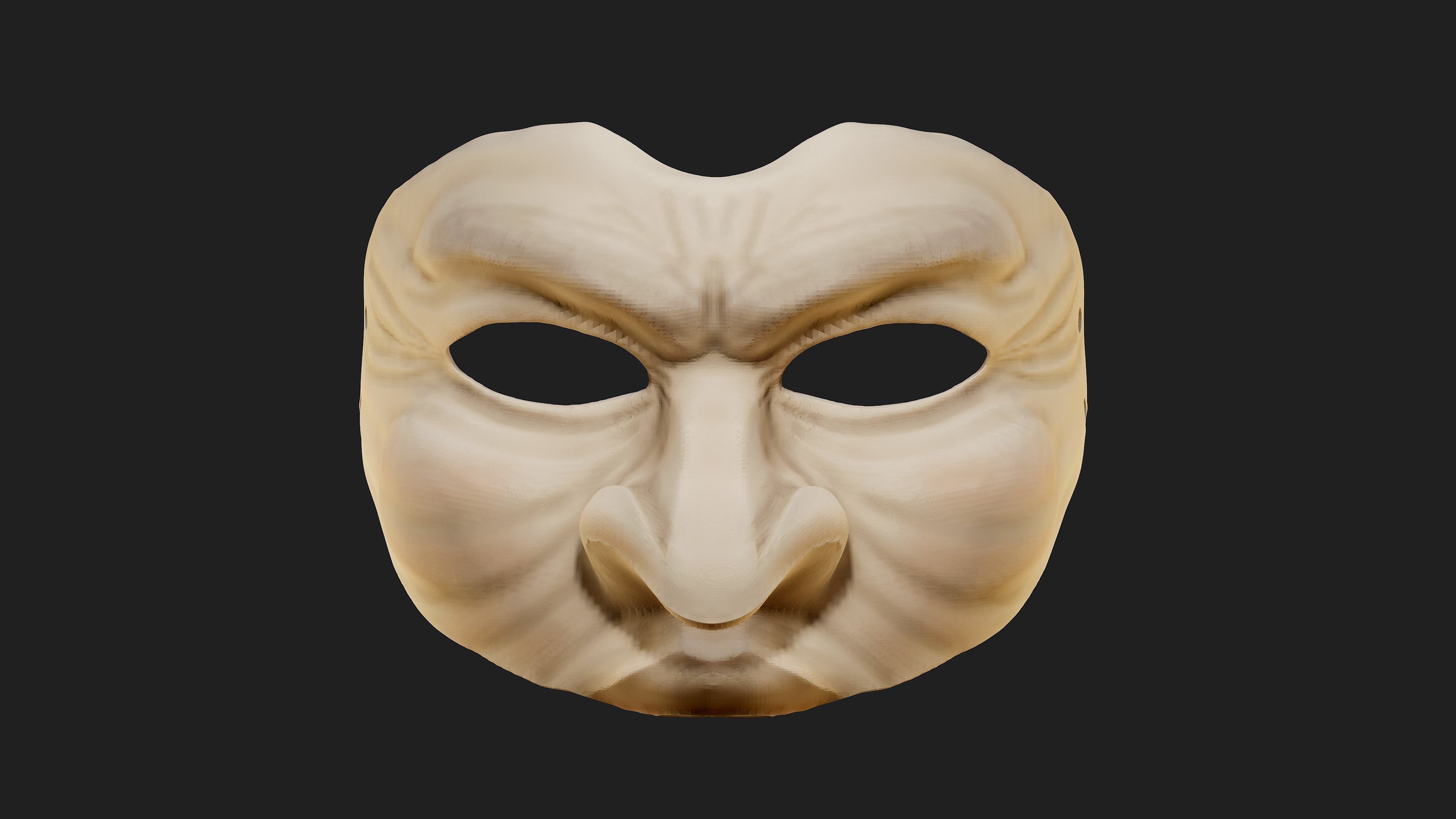 Oni Mask 13 Angry Demon Half Face 3D model 3D printable | CGTrader
