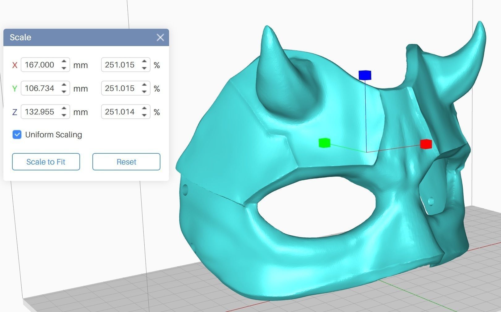 Oni Mask 12 Half Demon Face 3D model 3D printable | CGTrader