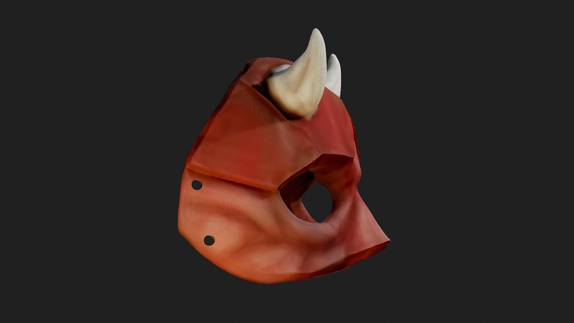 Oni Mask 12 Half Demon Face 3D model 3D printable | CGTrader