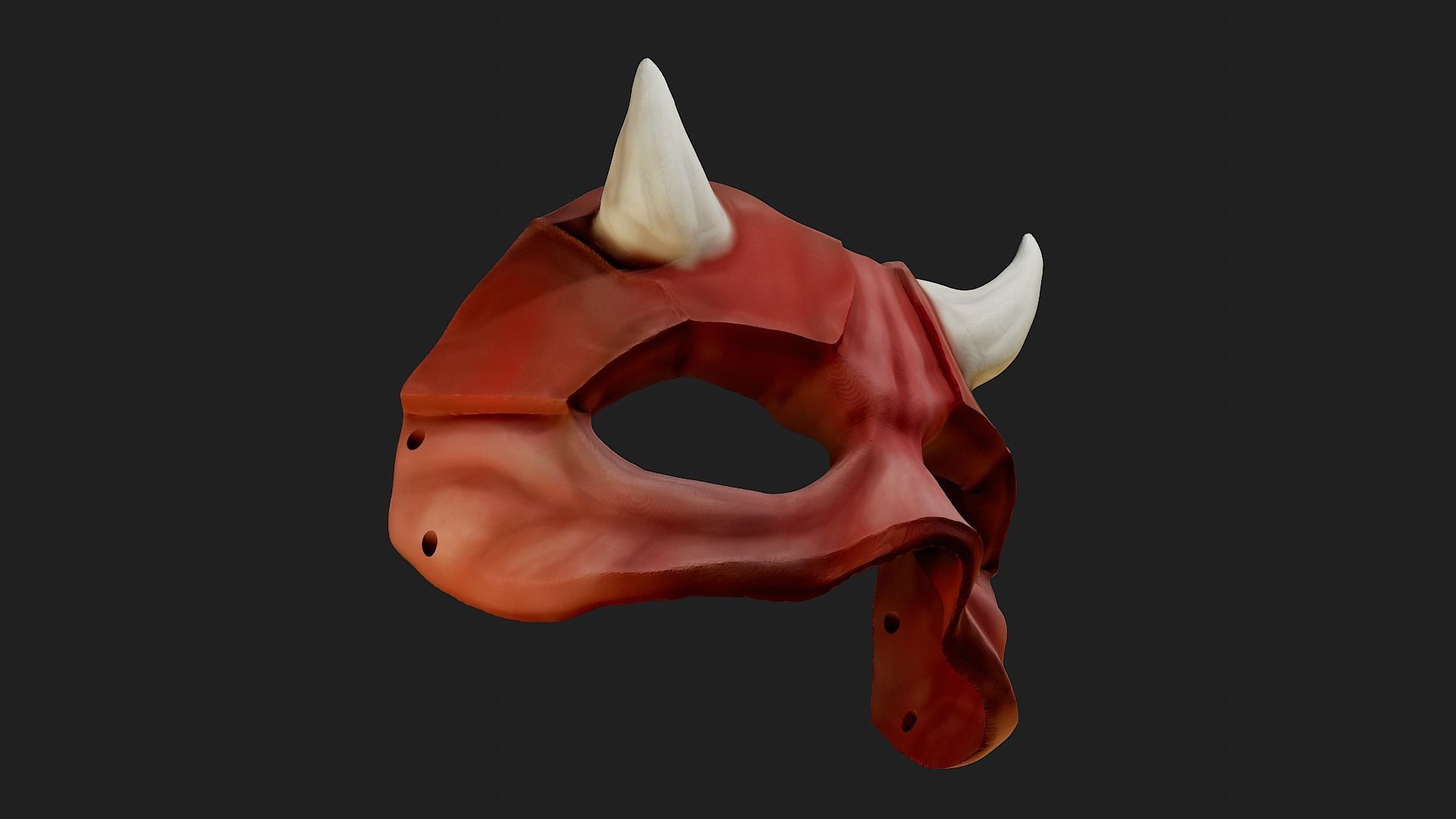 Oni Mask 12 Half Demon Face 3D model 3D printable | CGTrader
