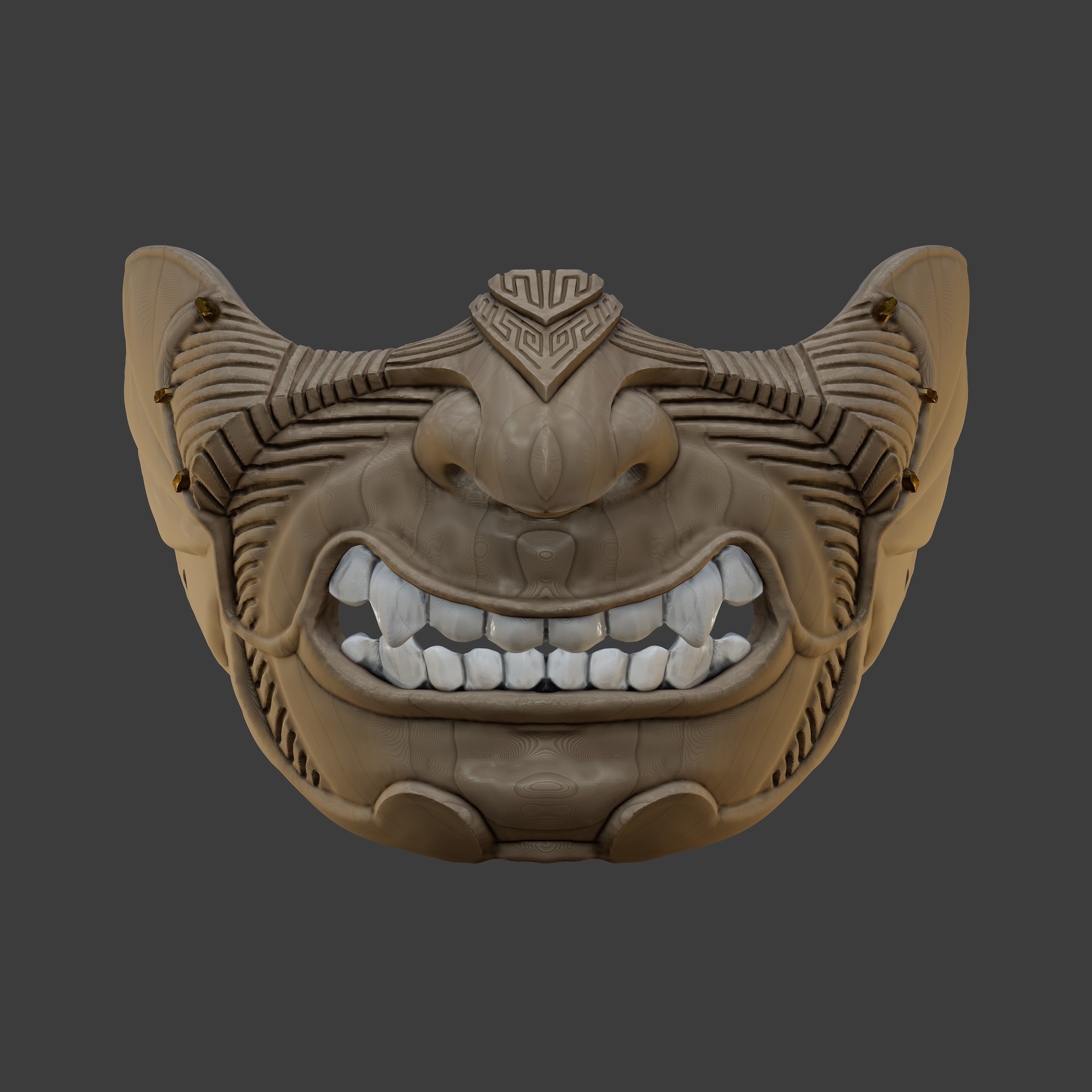 Oni Mask 11 Line pattern Half Face 3D model 3D printable | CGTrader