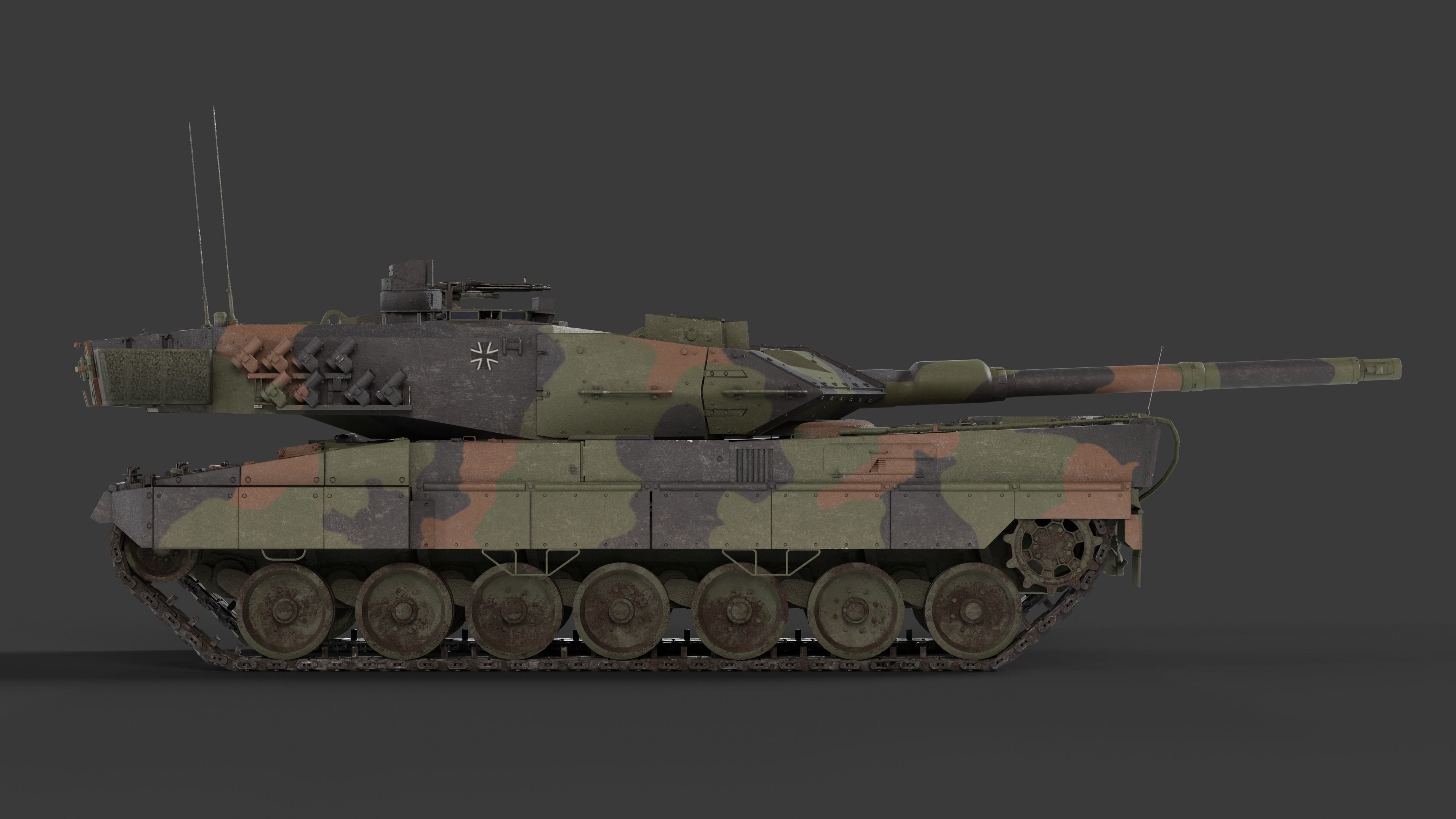 Leopard 2A6 German MBT 3D model animated rigged | CGTrader