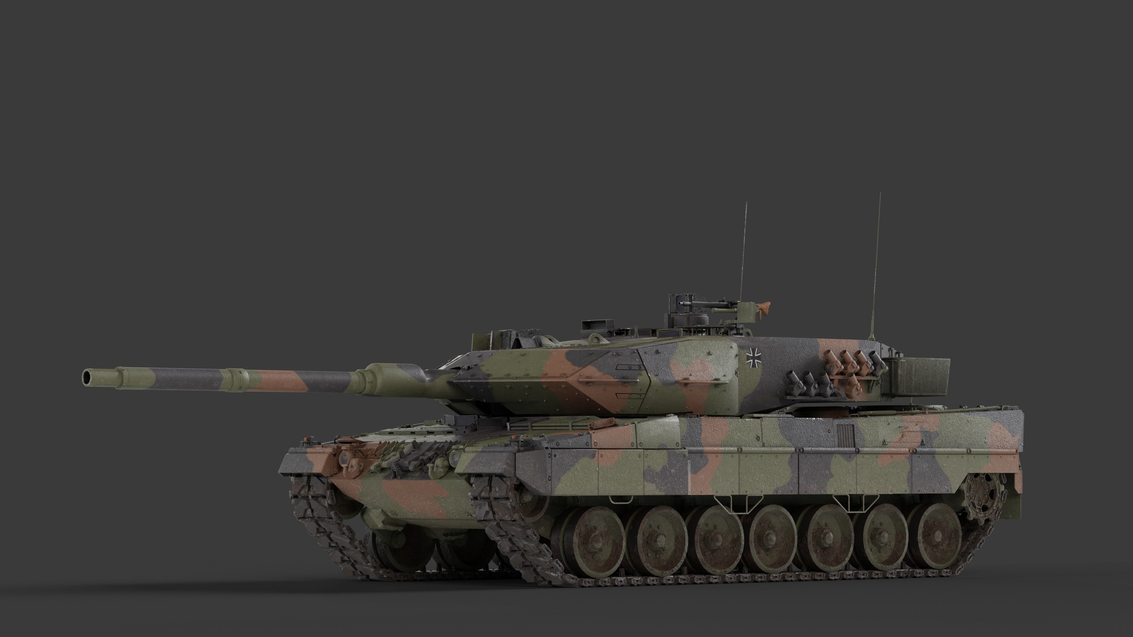 Leopard 2A6 German MBT 3D model animated rigged | CGTrader