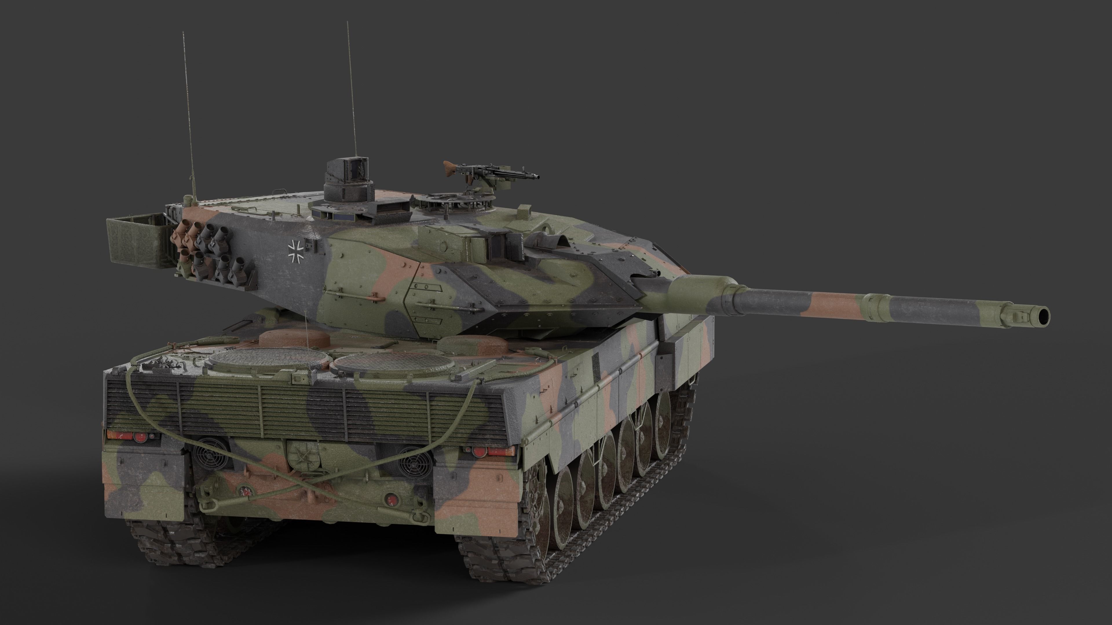 Leopard 2A6 German MBT 3D model animated rigged | CGTrader