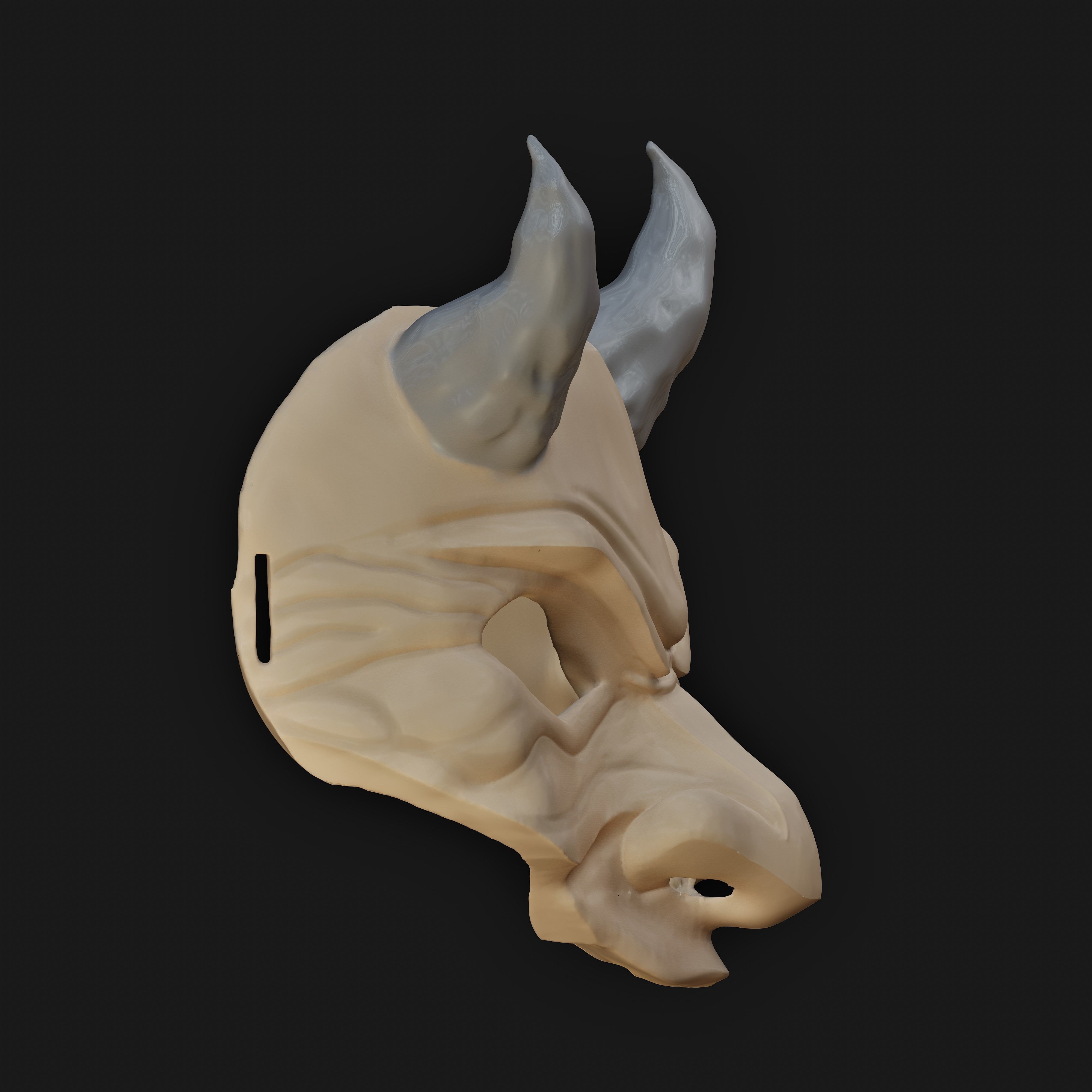 Oni Mask 9 Half Face 3D model 3D printable | CGTrader