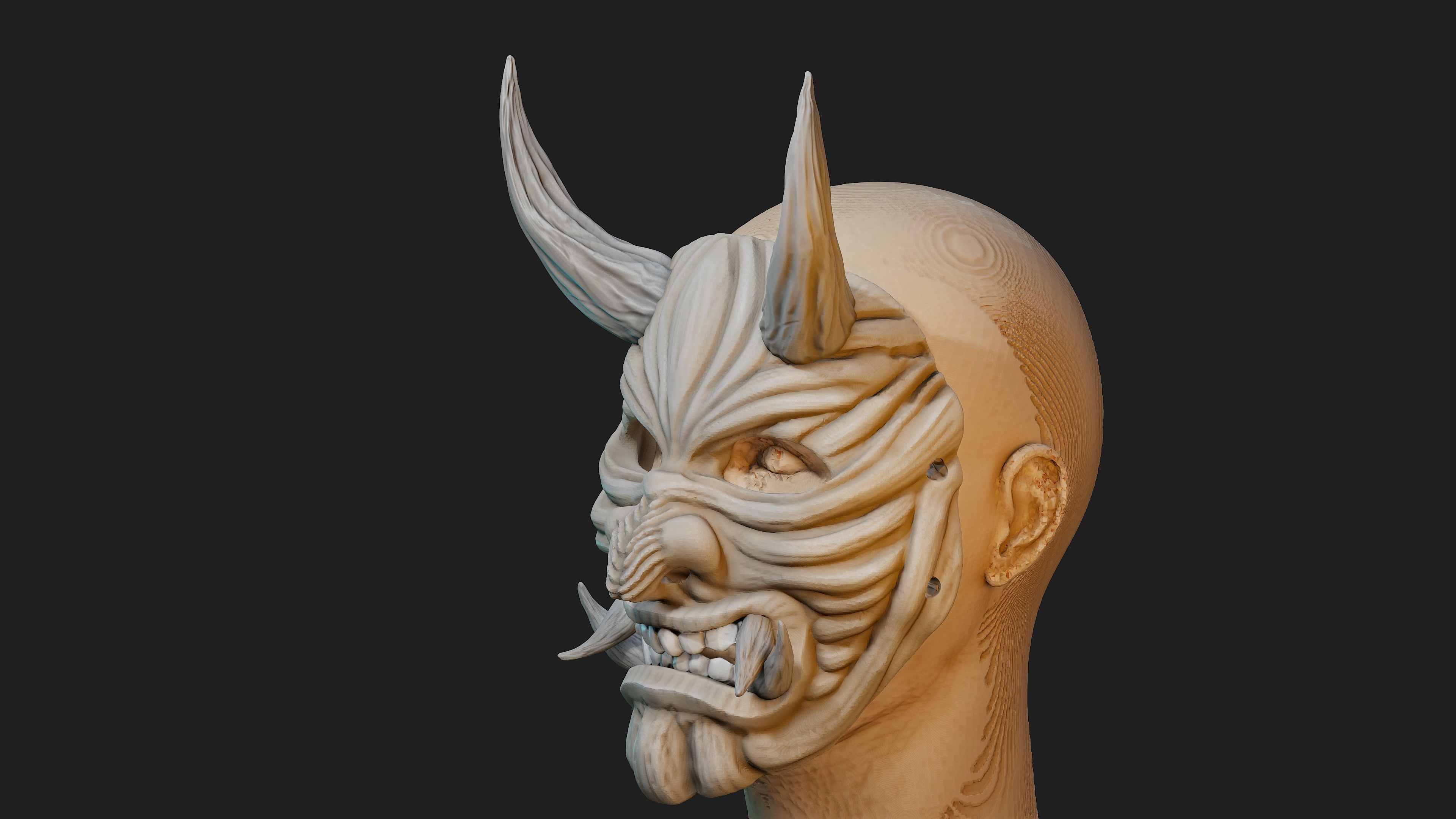 Hannya Samurai Oni Mask 6 3D model 3D printable | CGTrader