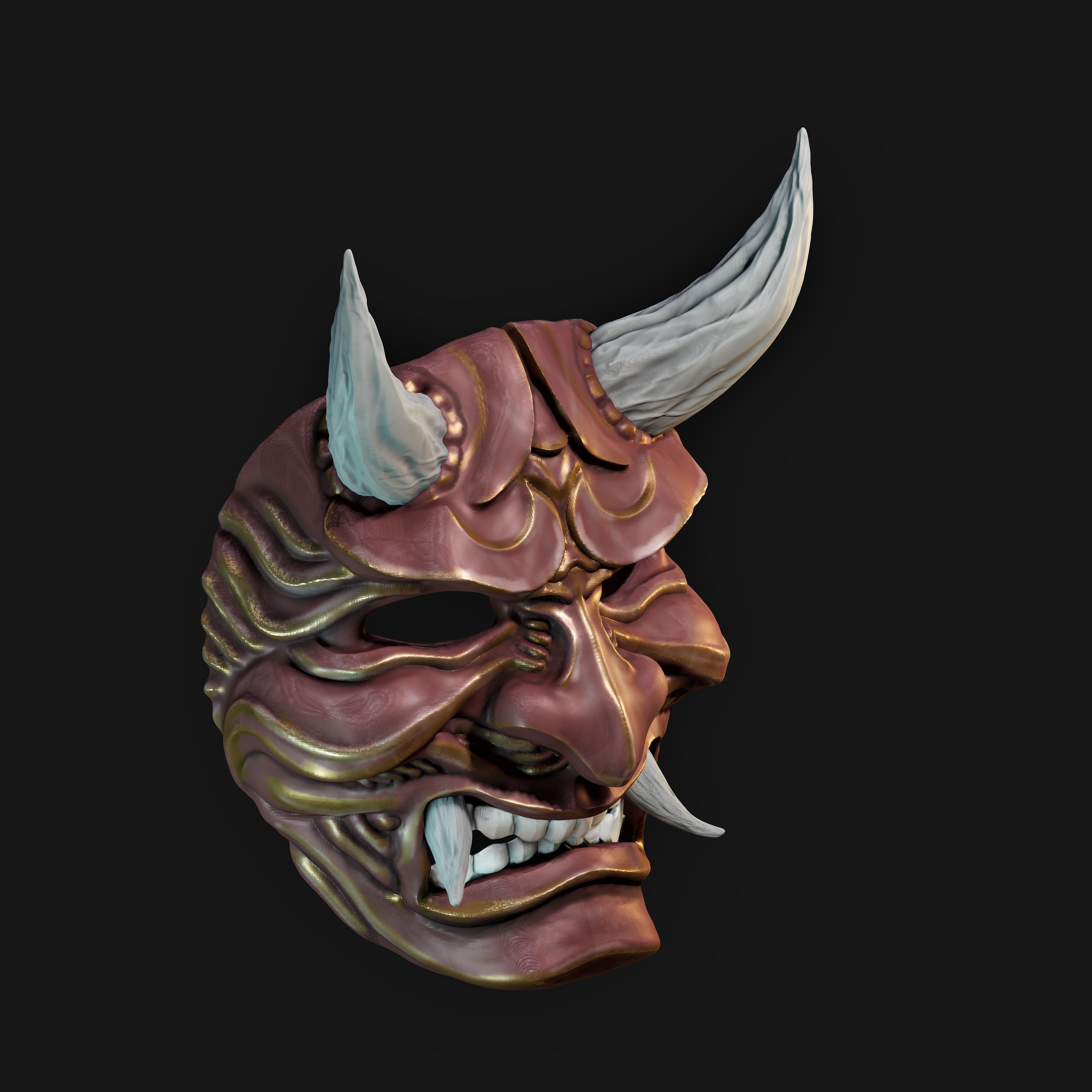 Hannya Samurai Oni Mask 5 3D model 3D printable | CGTrader