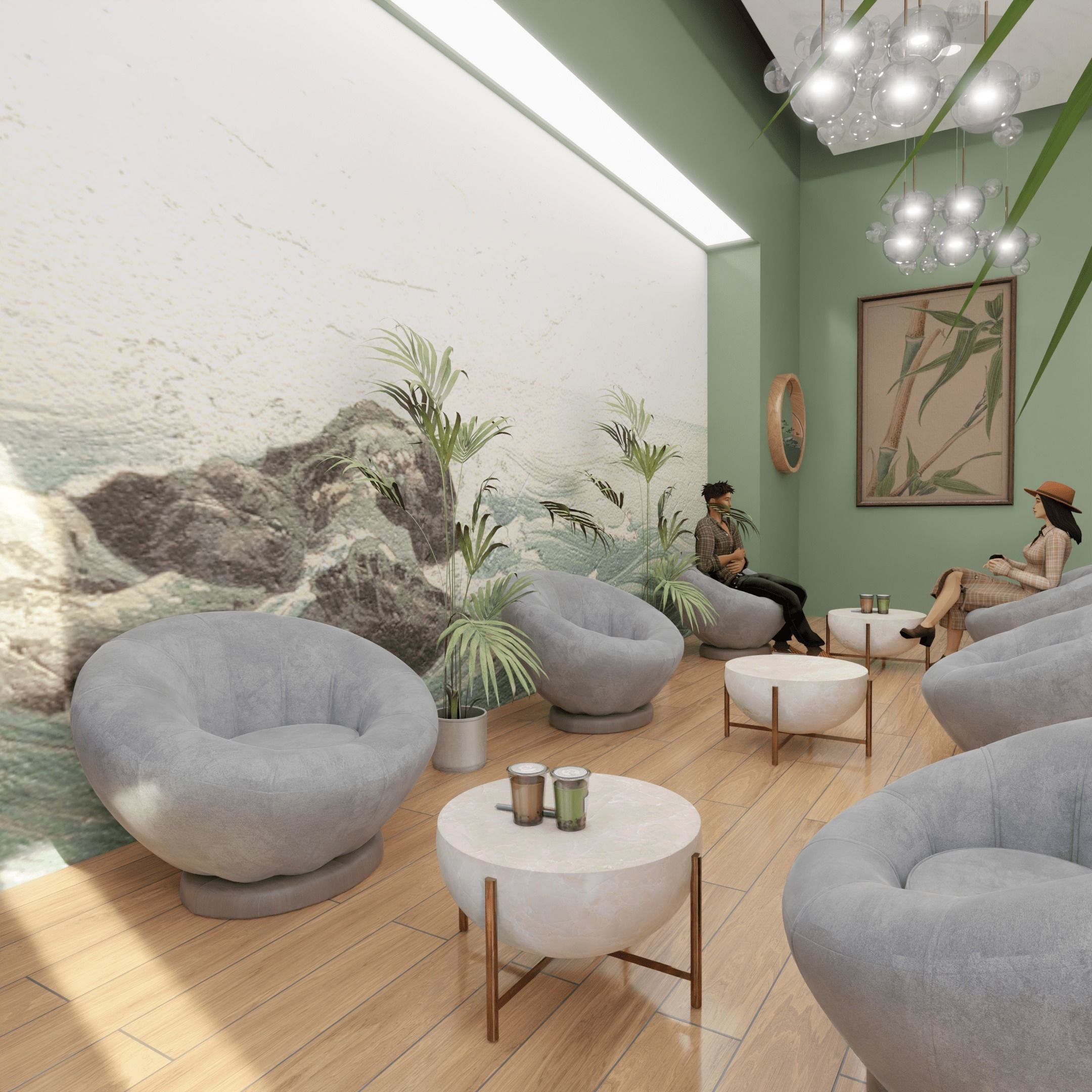 Bamboo Bubble Tea Cafe Blender Scene 3D model | CGTrader