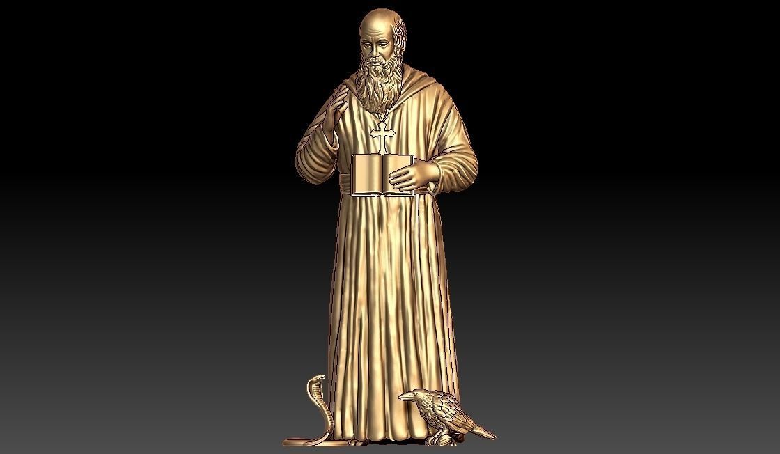 Saint Benedict 3D model 3D printable | CGTrader