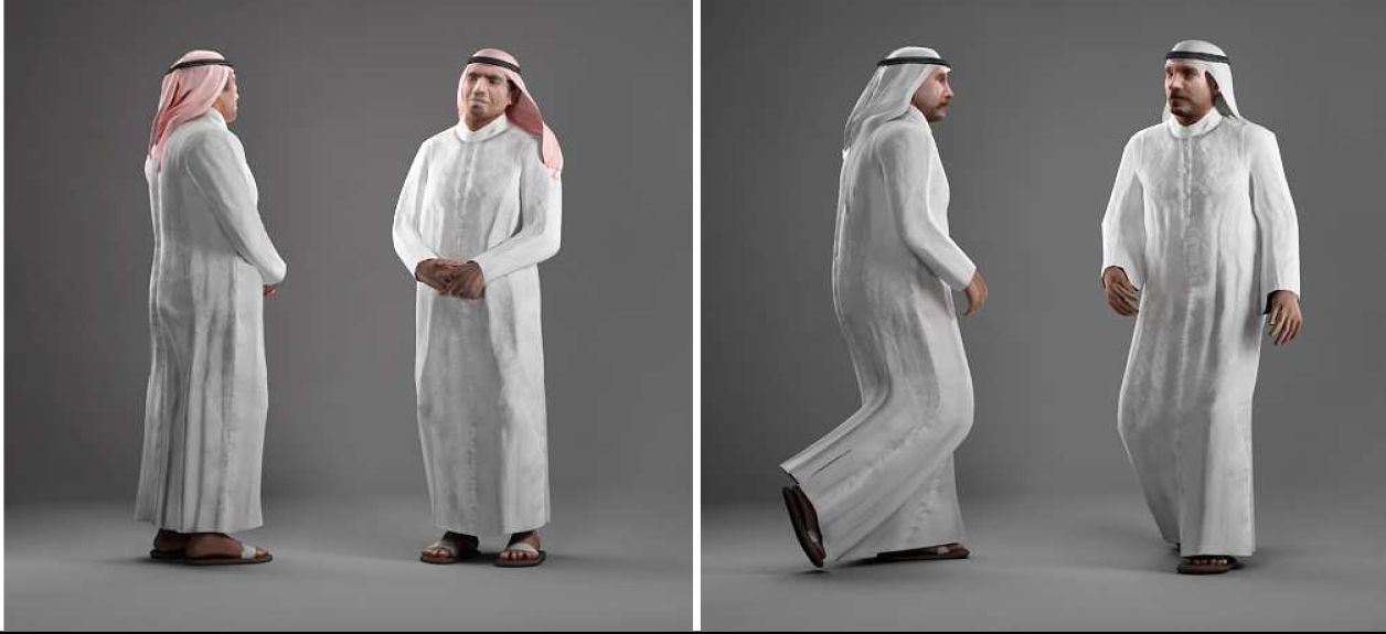 Saudi man and woman 3D model | CGTrader