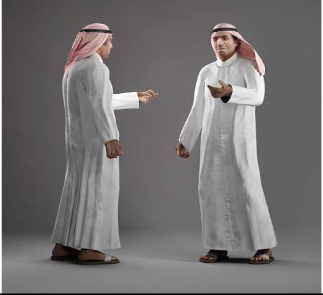 Saudi man and woman 3D model | CGTrader