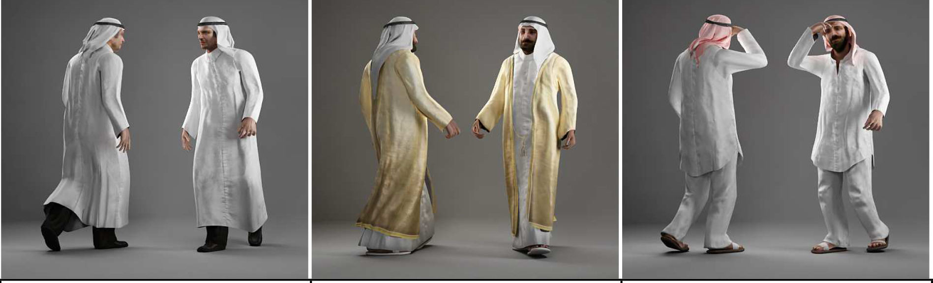 Saudi man and woman 3D model | CGTrader