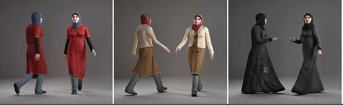 Saudi man and woman 3D model | CGTrader
