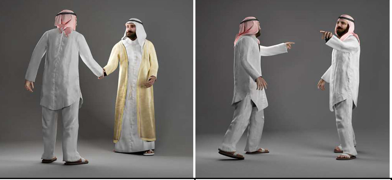 Saudi man and woman 3D model | CGTrader