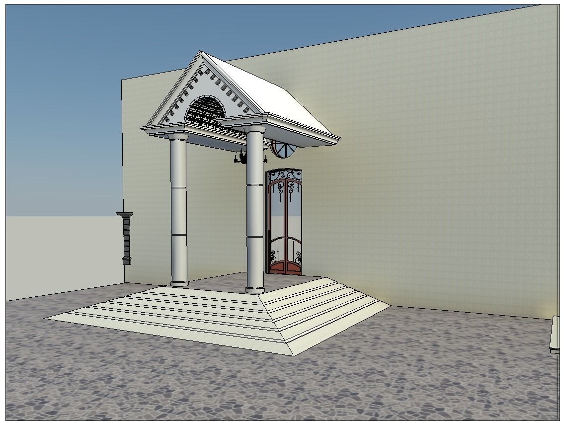 3D model Classical Entrance and Revit Colum family VR / AR / low-poly ...