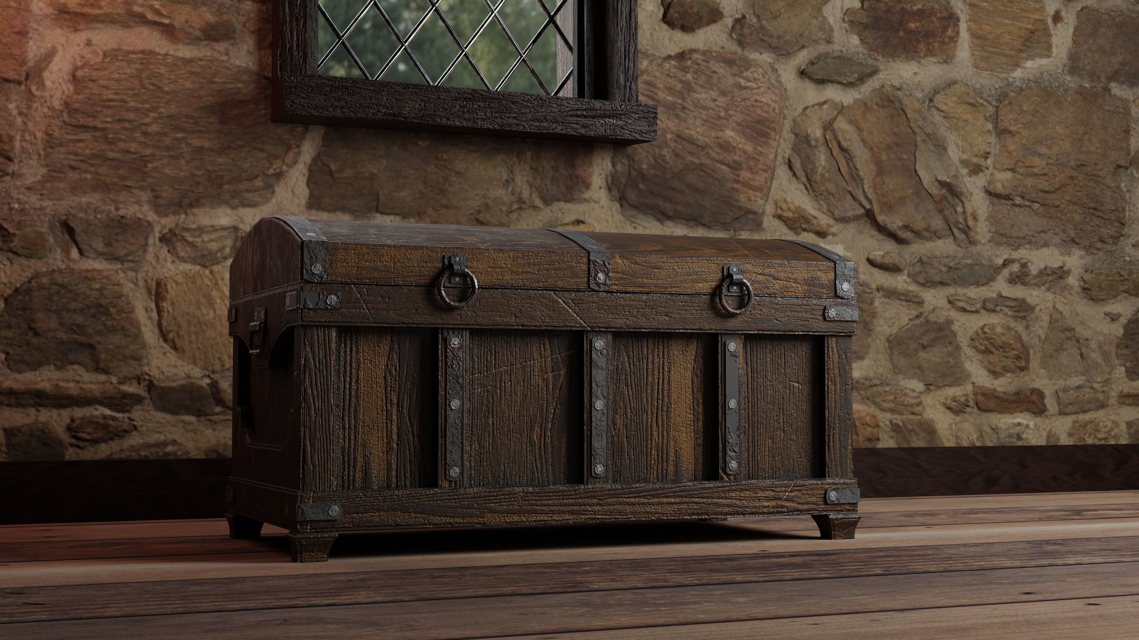 3D model Low-poly chest 3D model VR / AR / low-poly | CGTrader