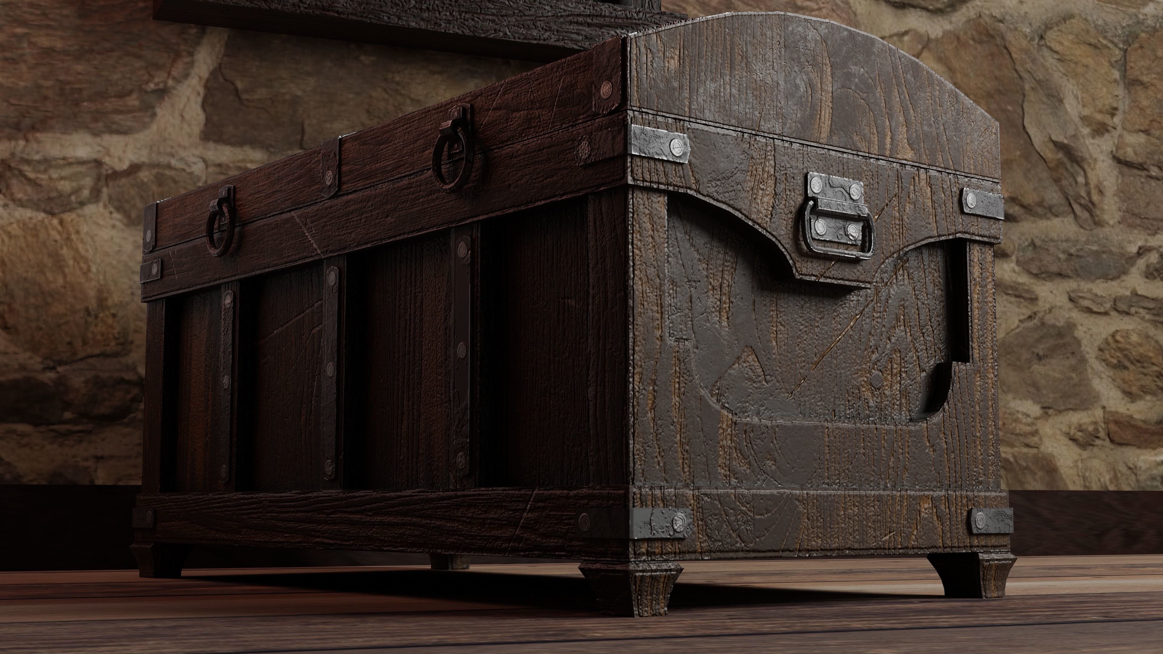 3D model Low-poly chest 3D model VR / AR / low-poly | CGTrader