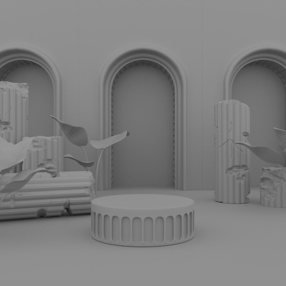 Roman scene with white goods display stand 3D model | CGTrader