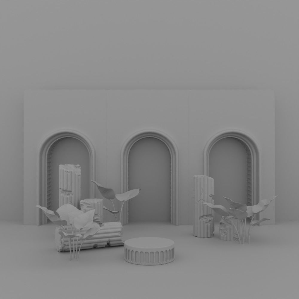 Roman scene with white goods display stand 3D model | CGTrader