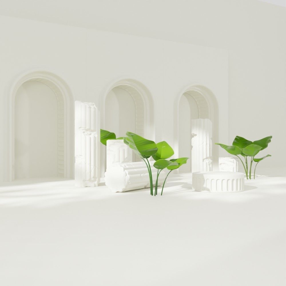 Roman scene with white goods display stand 3D model | CGTrader