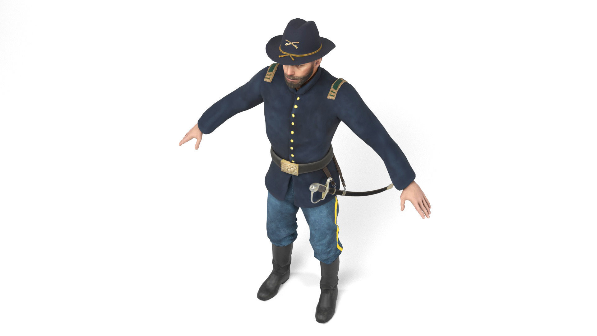 3D model Union Officer VR / AR / low-poly rigged animated | CGTrader
