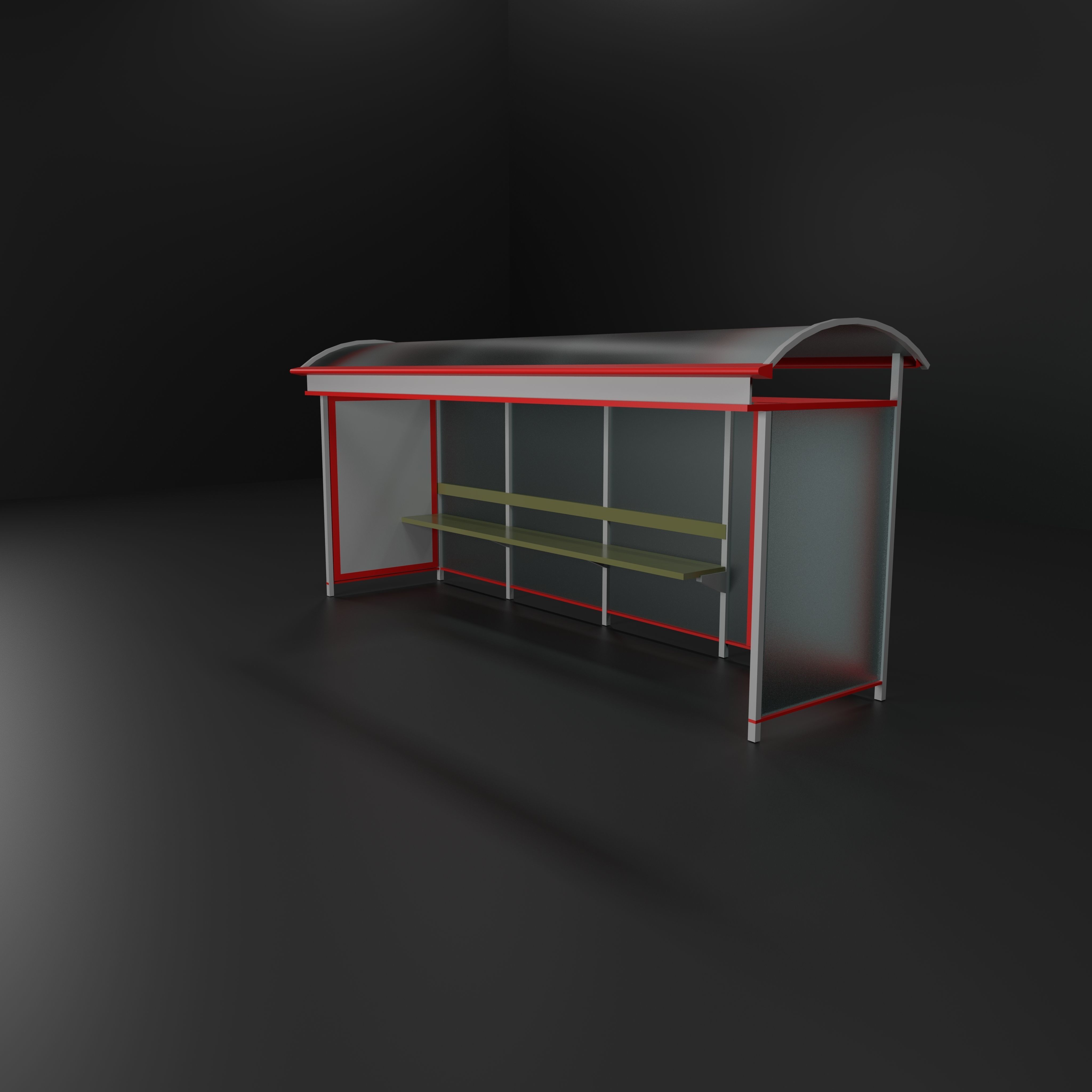 3D model bus stop VR / AR / low-poly | CGTrader