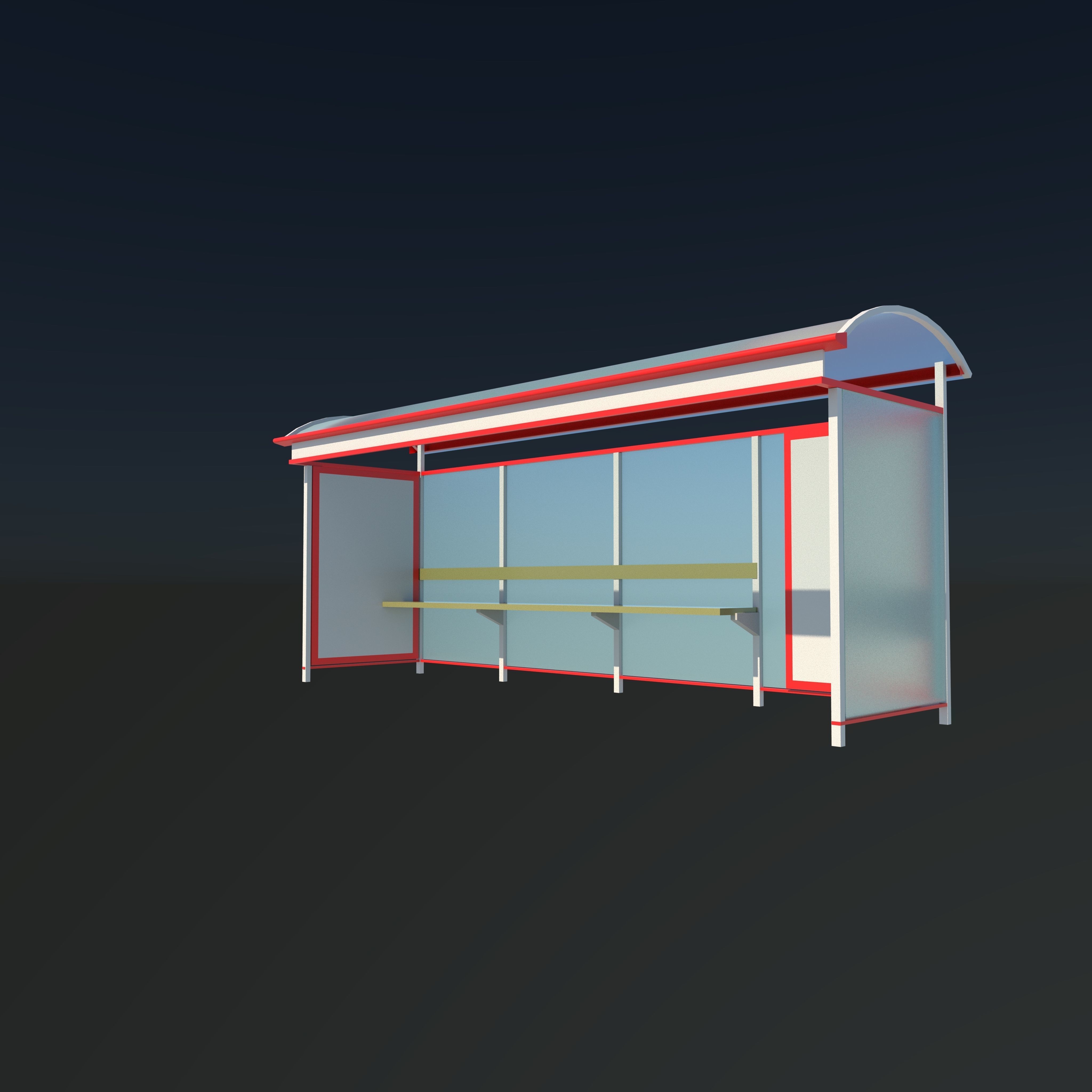 3D model bus stop VR / AR / low-poly | CGTrader
