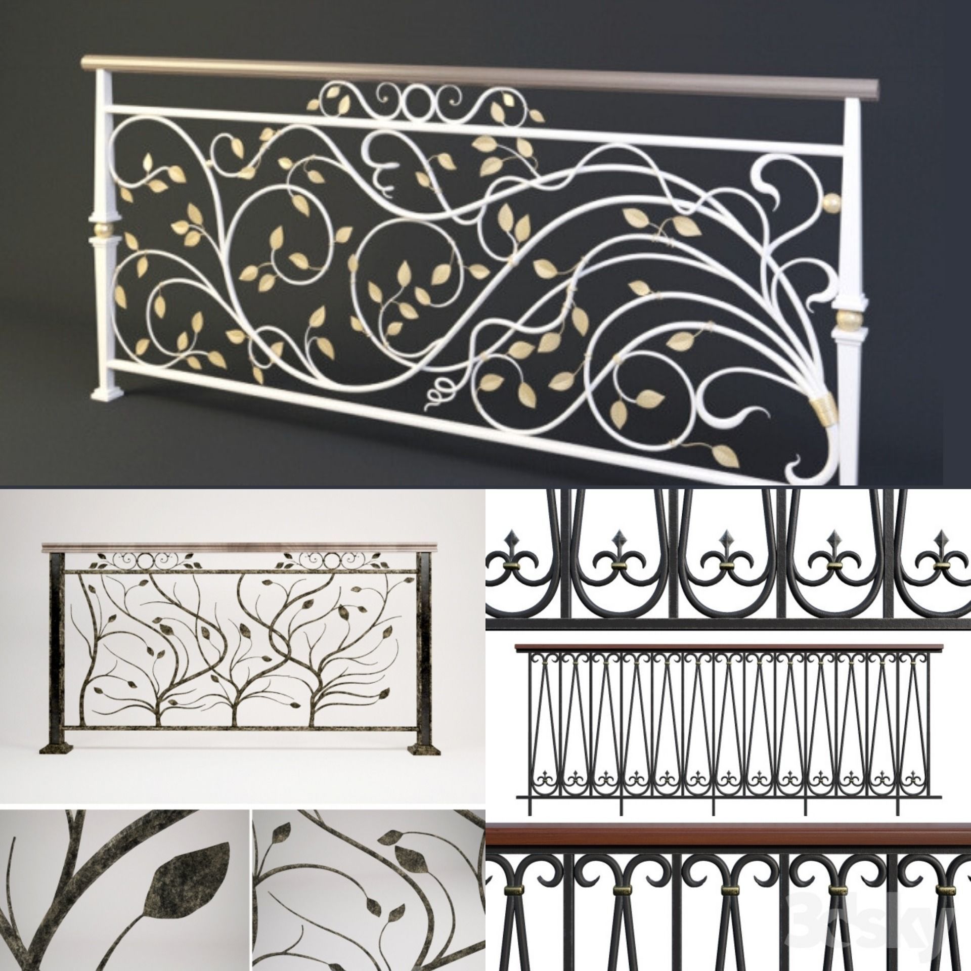 Railings Set 3D model | CGTrader