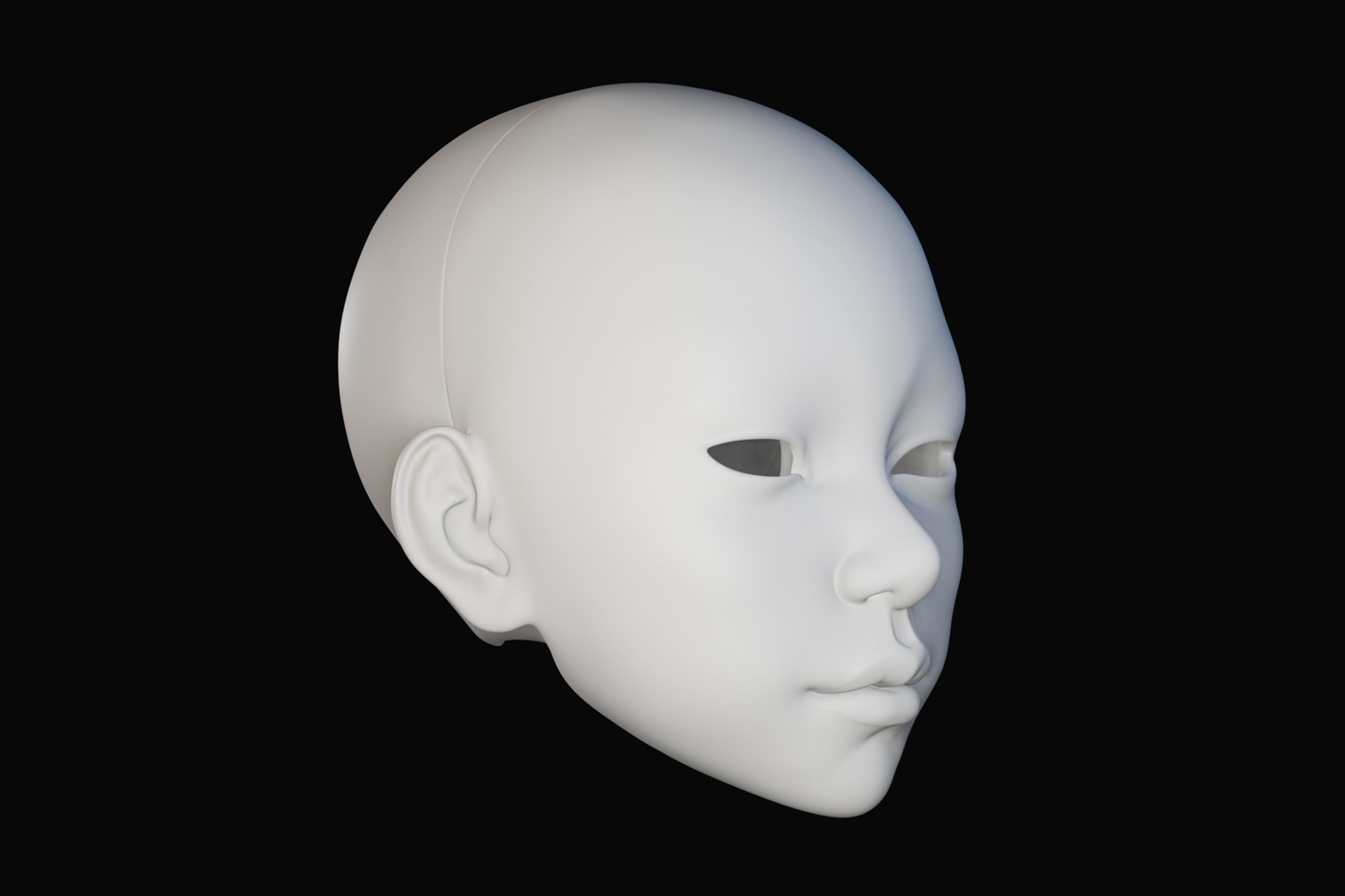 BJD doll 3D doll head model AT003 3D print model 3D model 3D printable ...