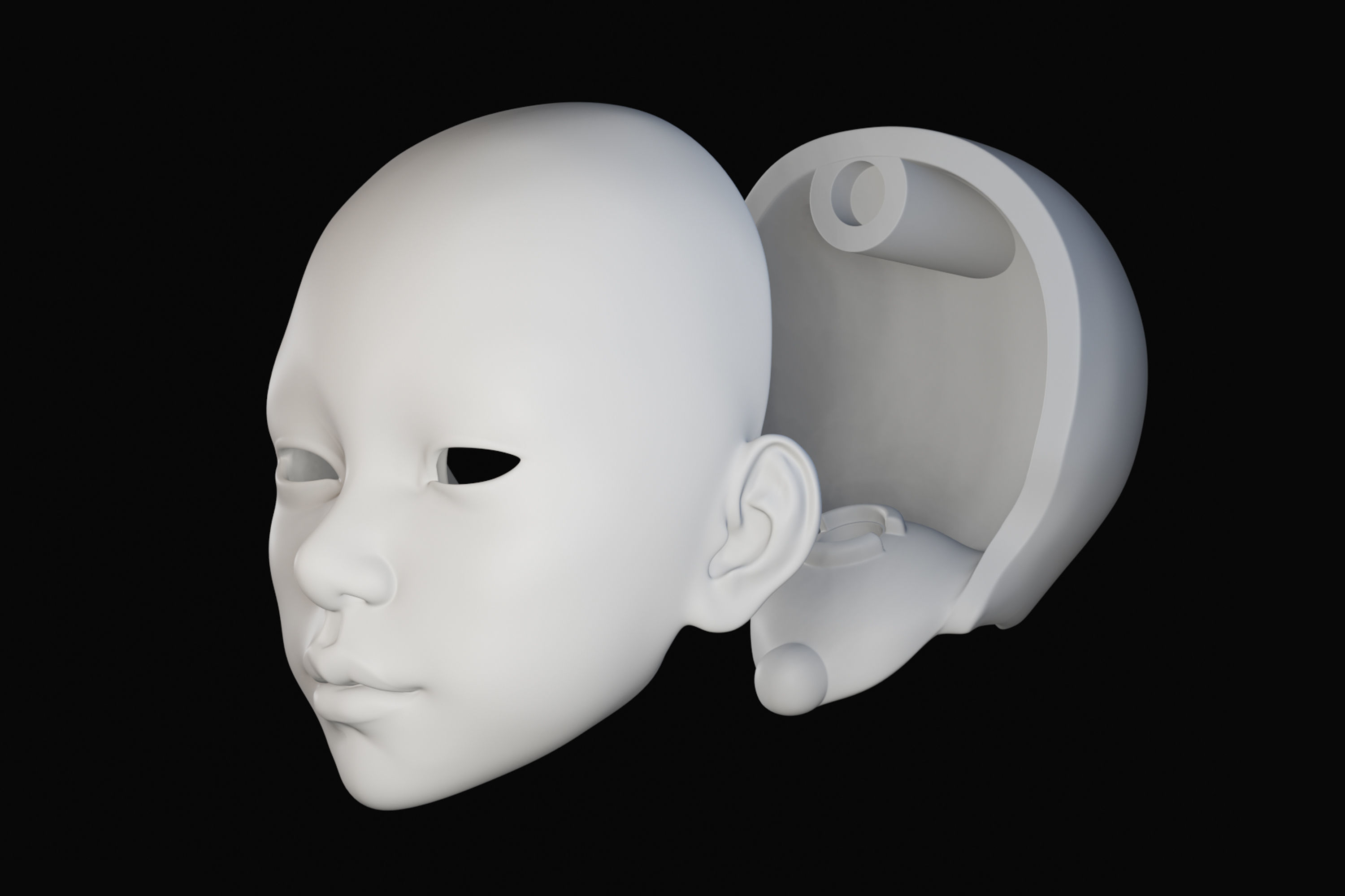 BJD doll 3D doll head model AT003 3D print model 3D model 3D printable ...