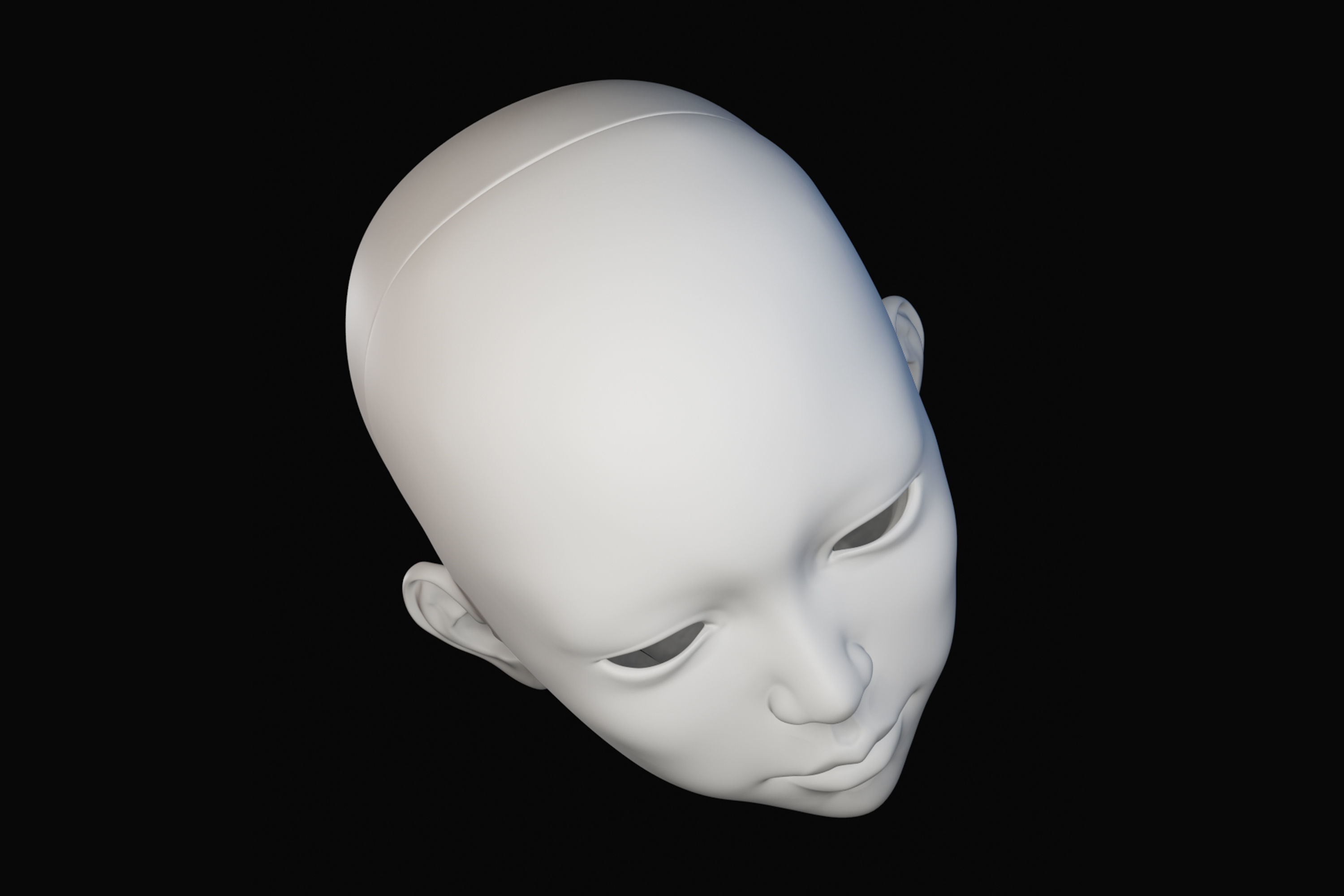 BJD doll 3D doll head model AT003 3D print model 3D model 3D printable ...