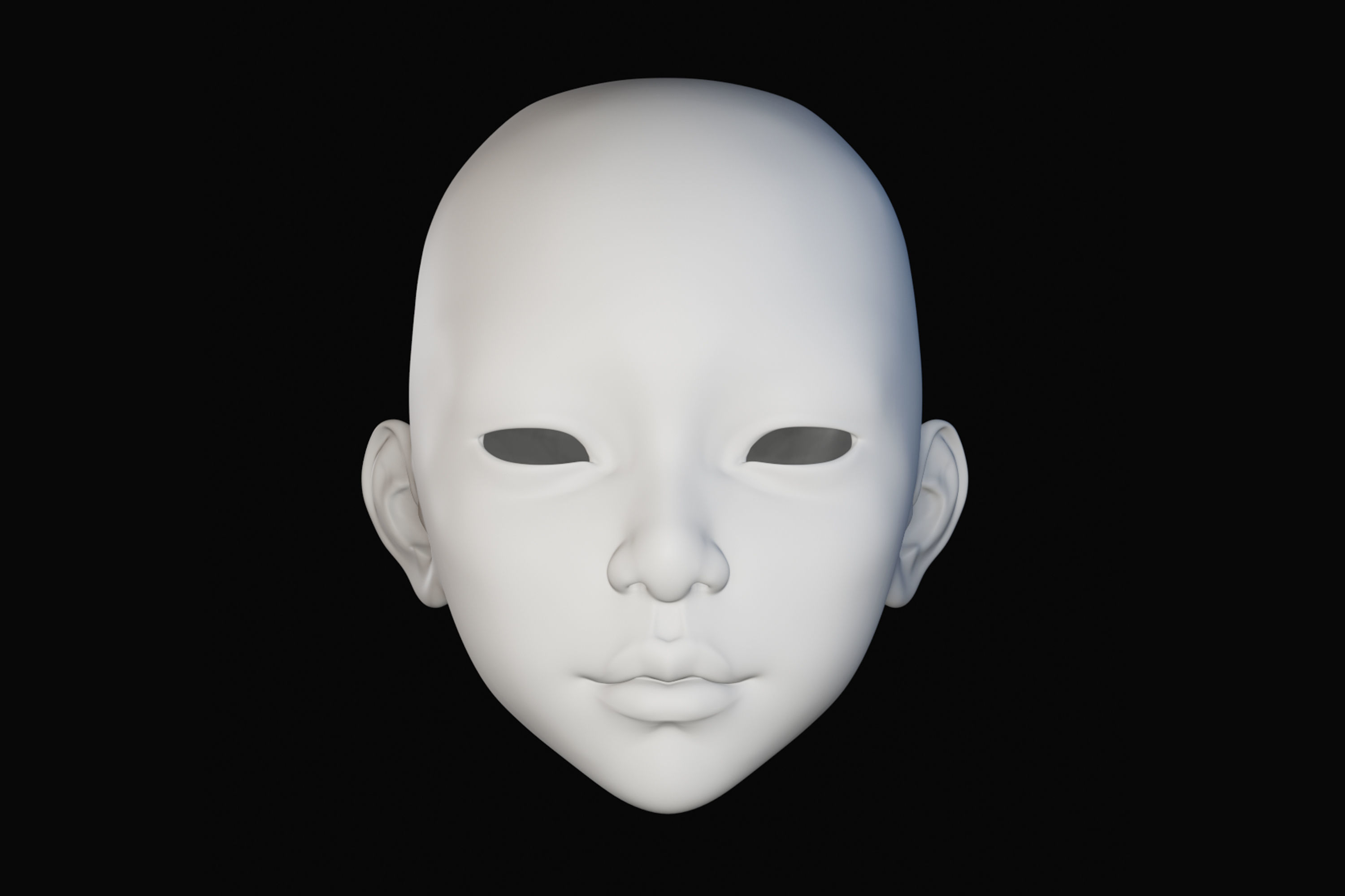 BJD doll 3D doll head model AT003 3D print model 3D model 3D printable ...