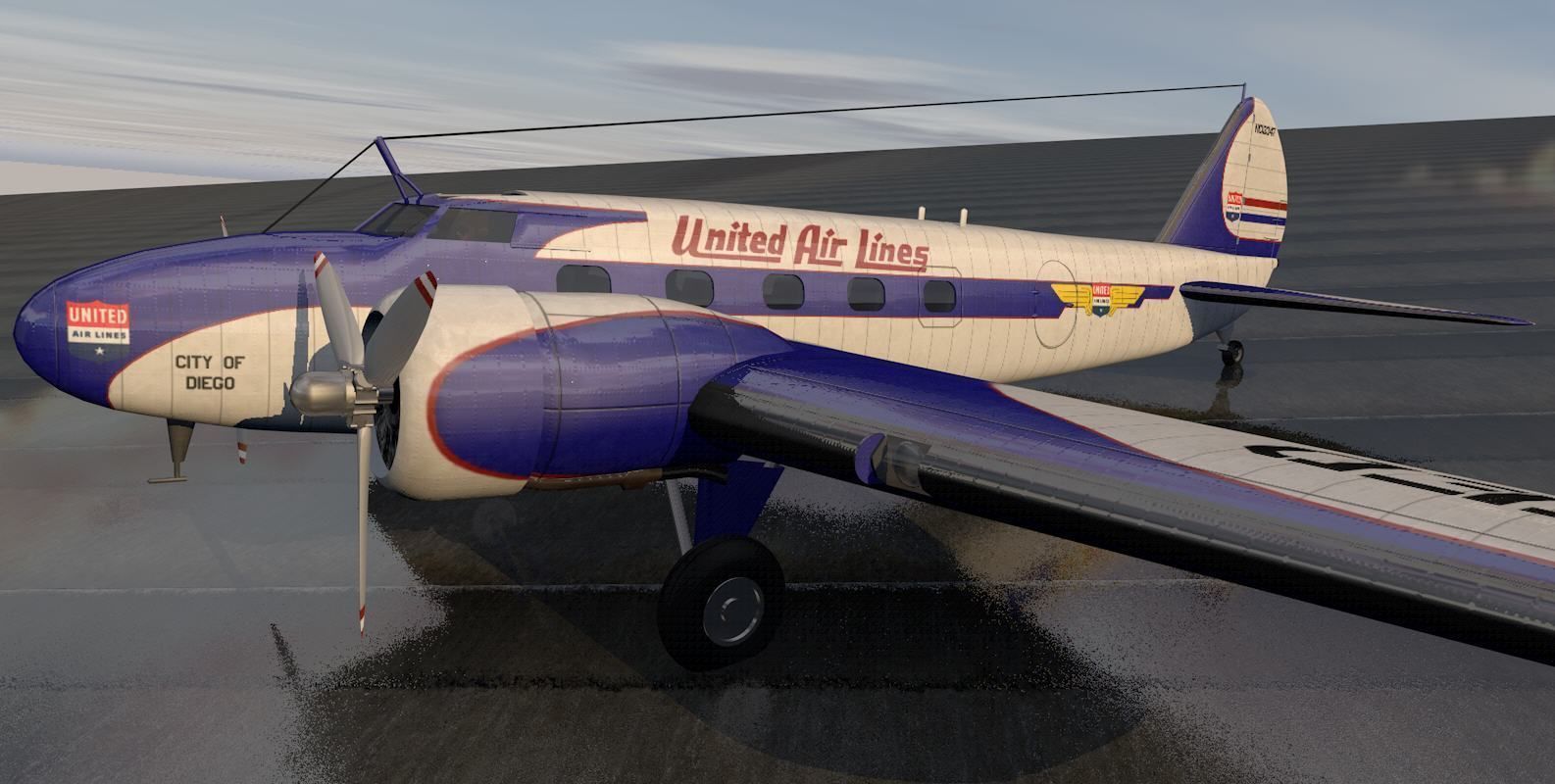 Boeing 247 - Boeing C-73 3D model | CGTrader