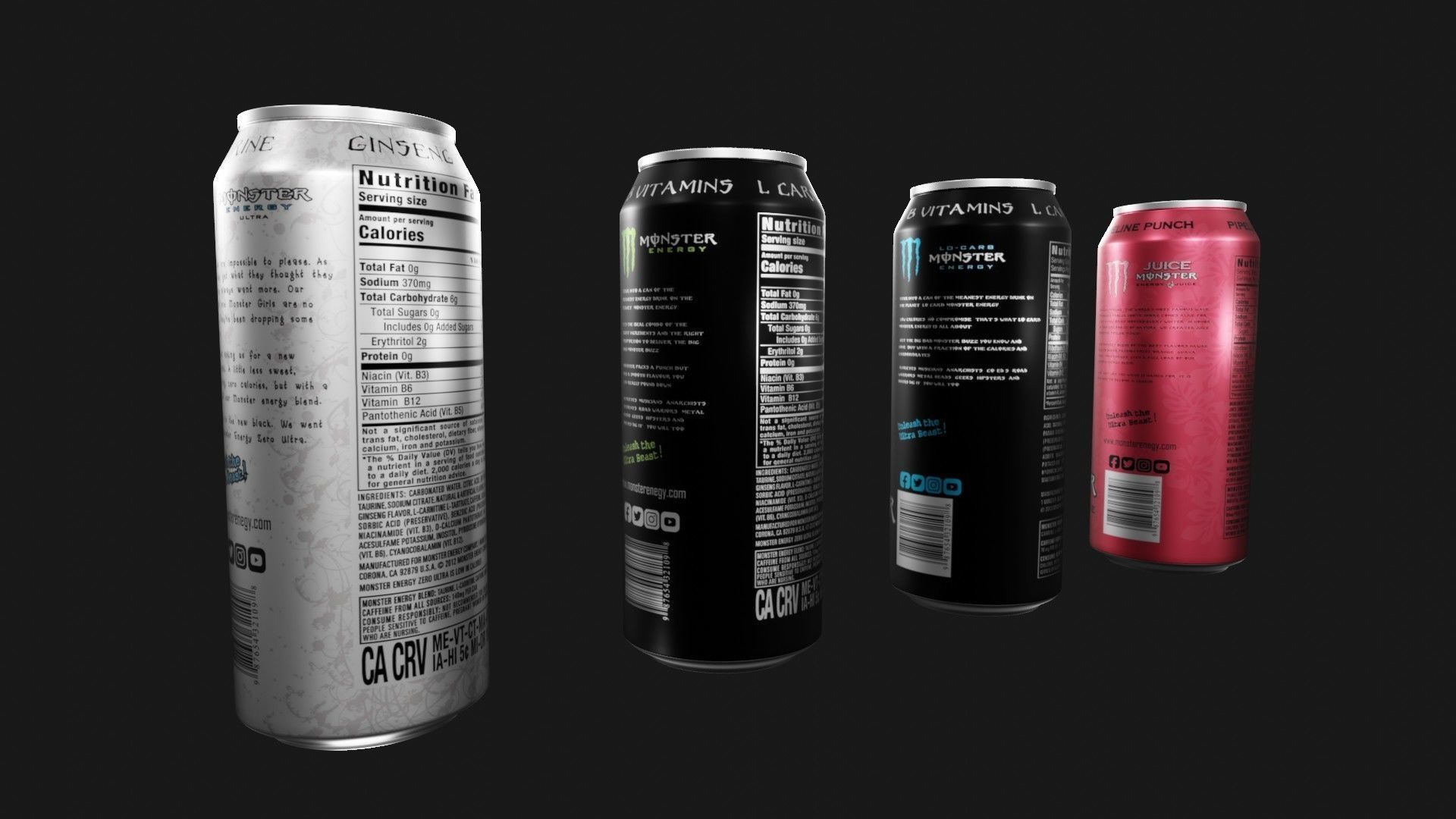 3D model Monster Cans VR / AR / low-poly | CGTrader