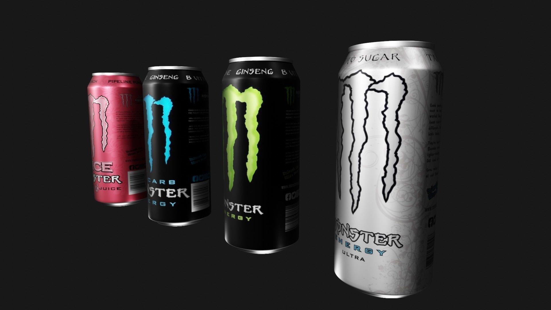3D model Monster Cans VR / AR / low-poly | CGTrader