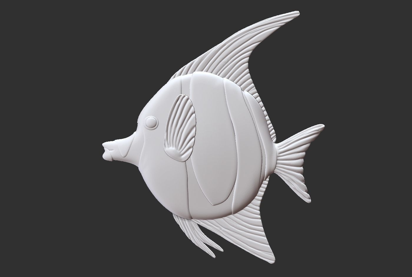 moorish idol fish 3d model for cnc 3D model 3D printable | CGTrader
