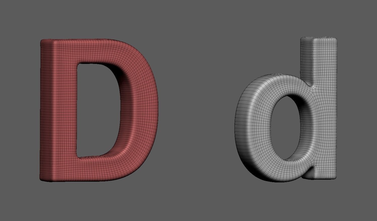 Volumetric letter Dd for cnc 3d print 3D model 3D printable | CGTrader