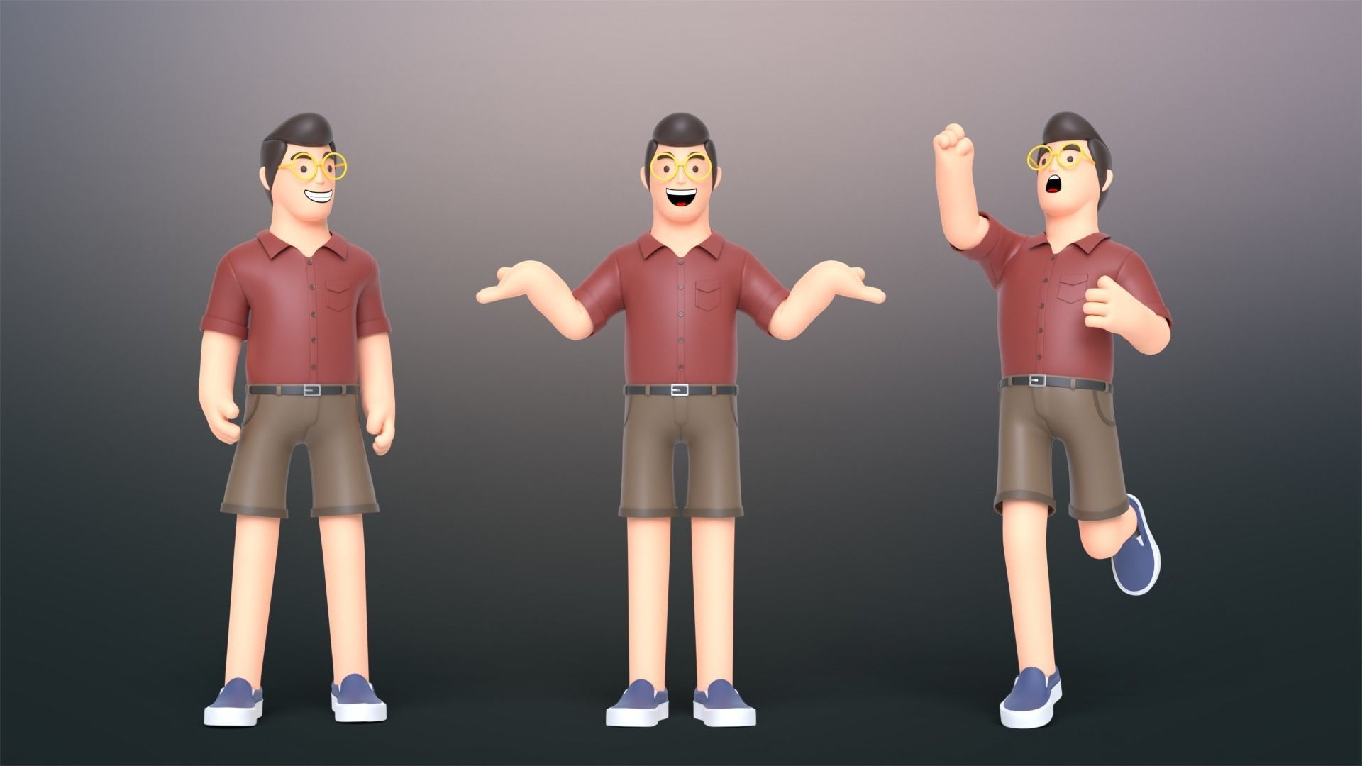 Minimal People Man Character 1005 3D model rigged | CGTrader
