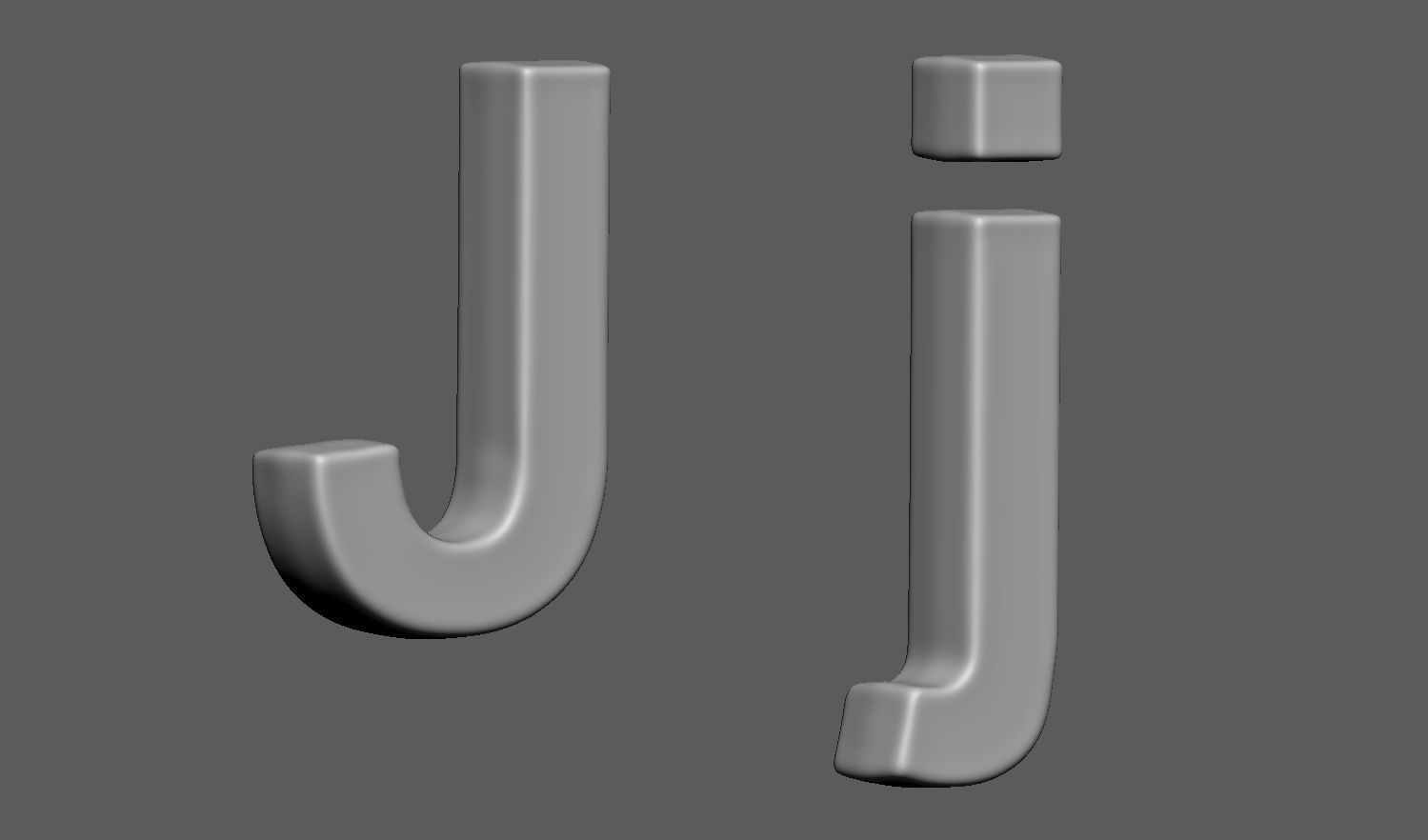Volumetric letter Jj for cnc 3d print 3D model 3D printable | CGTrader